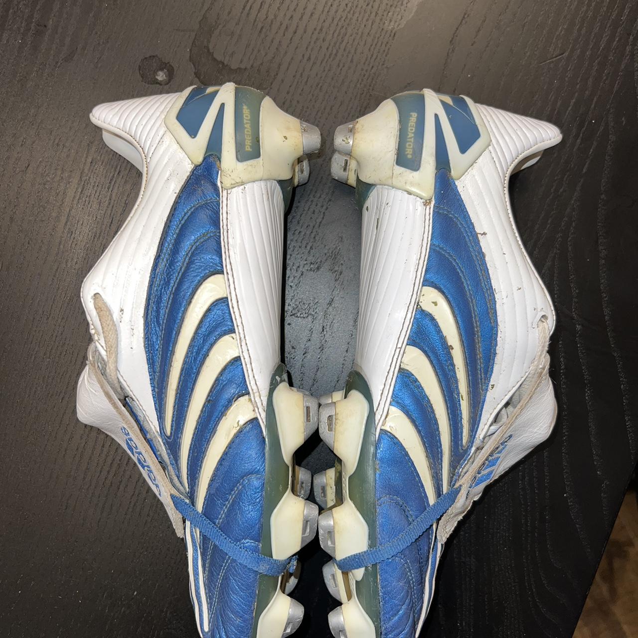 Blue & white predator absolute soft ground boots.... - Depop