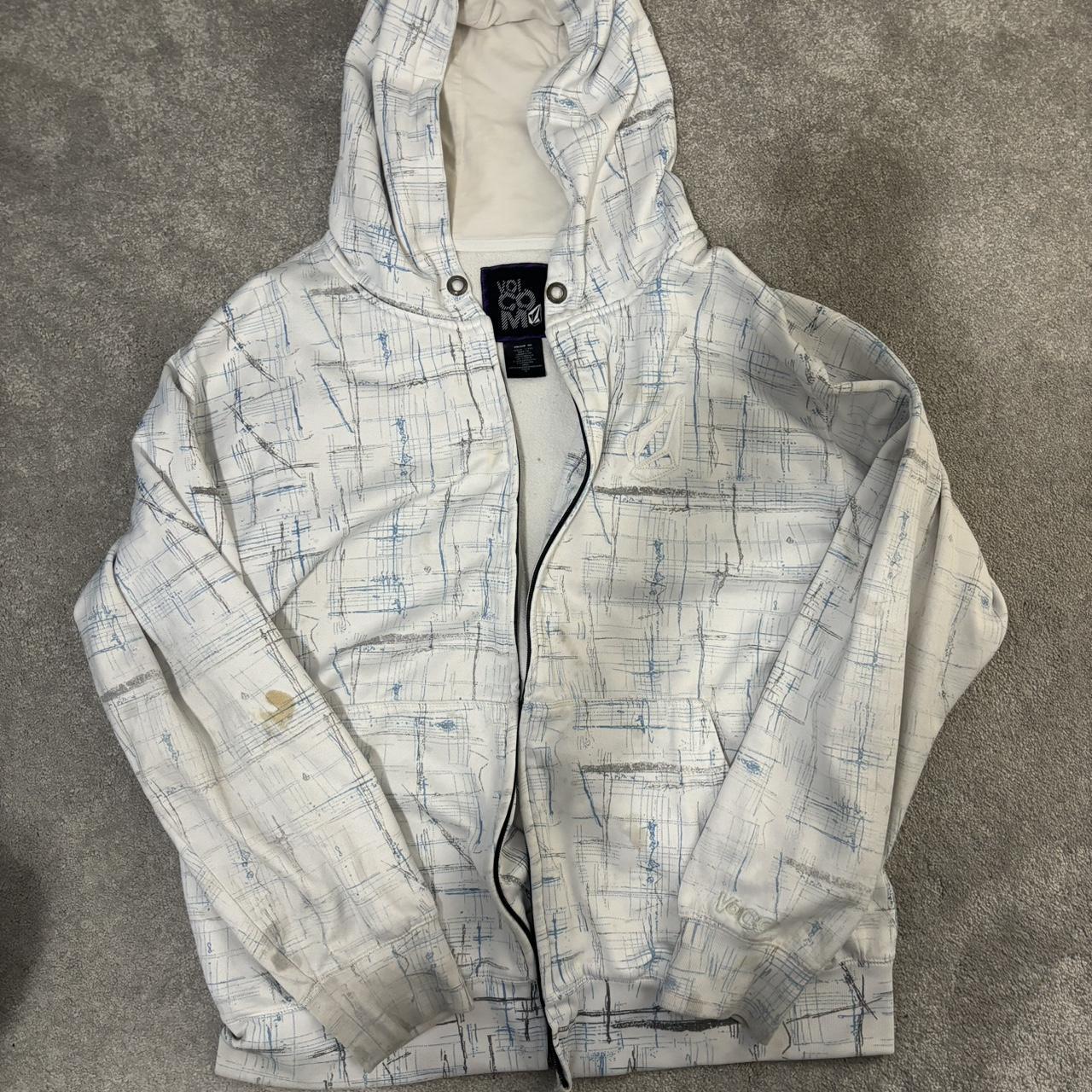 y2k distressed volcom zip up -obvious... - Depop
