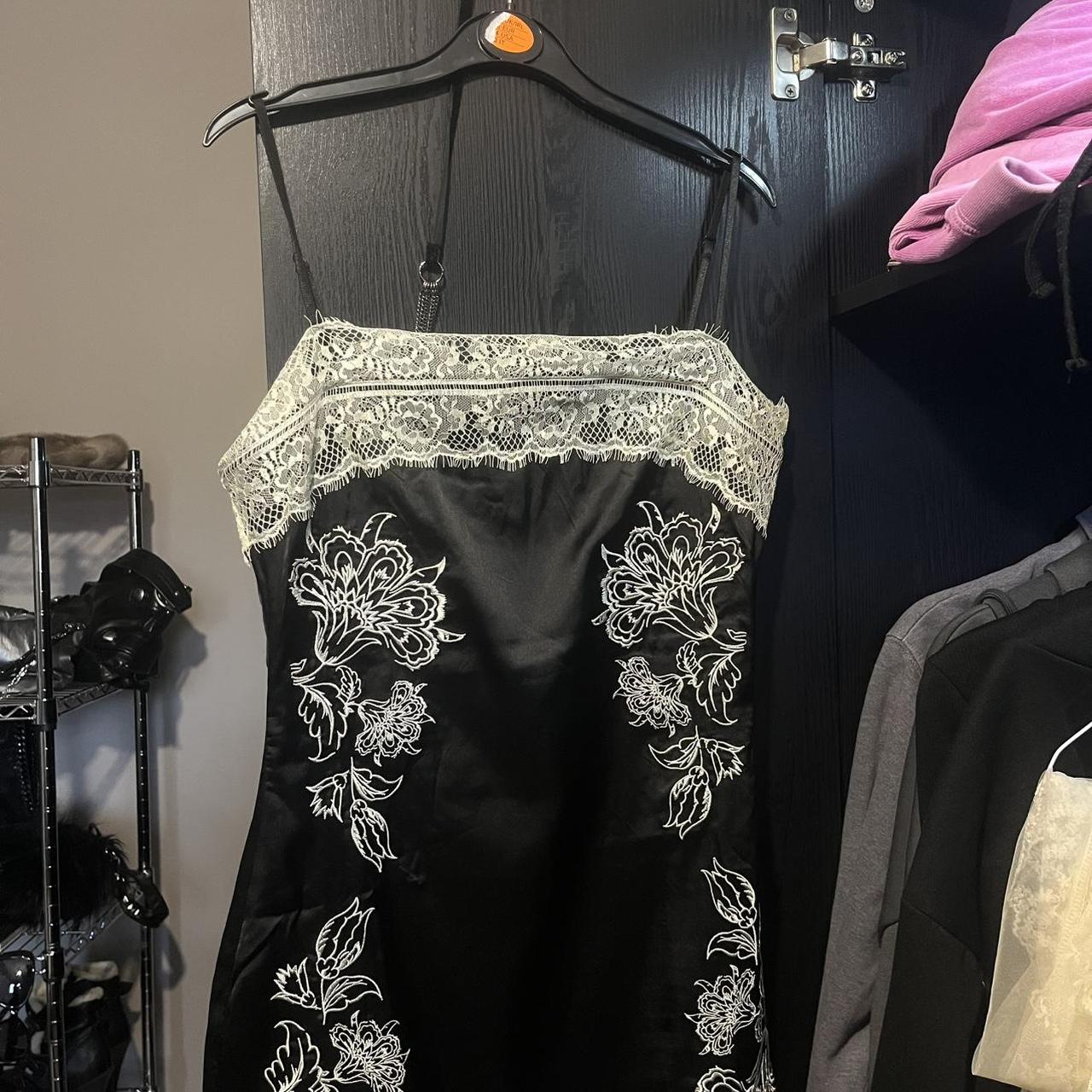 dollskill widow gothic satin slip dress size s —... | Depop