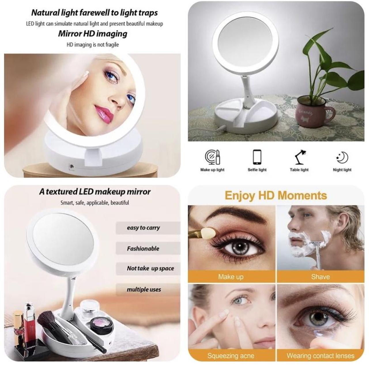 10x Magnifying Portable Folding Make Up Mirror with... - Depop