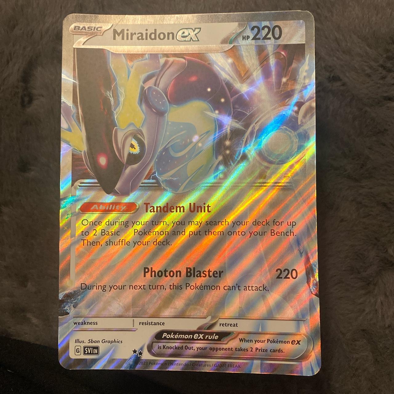 Large Miraidon EX full art holo Pokémon card... - Depop