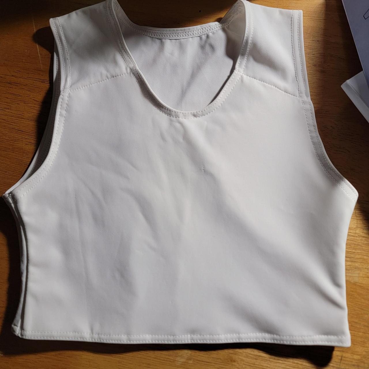 GC2B White half chest binder never used only tried... - Depop