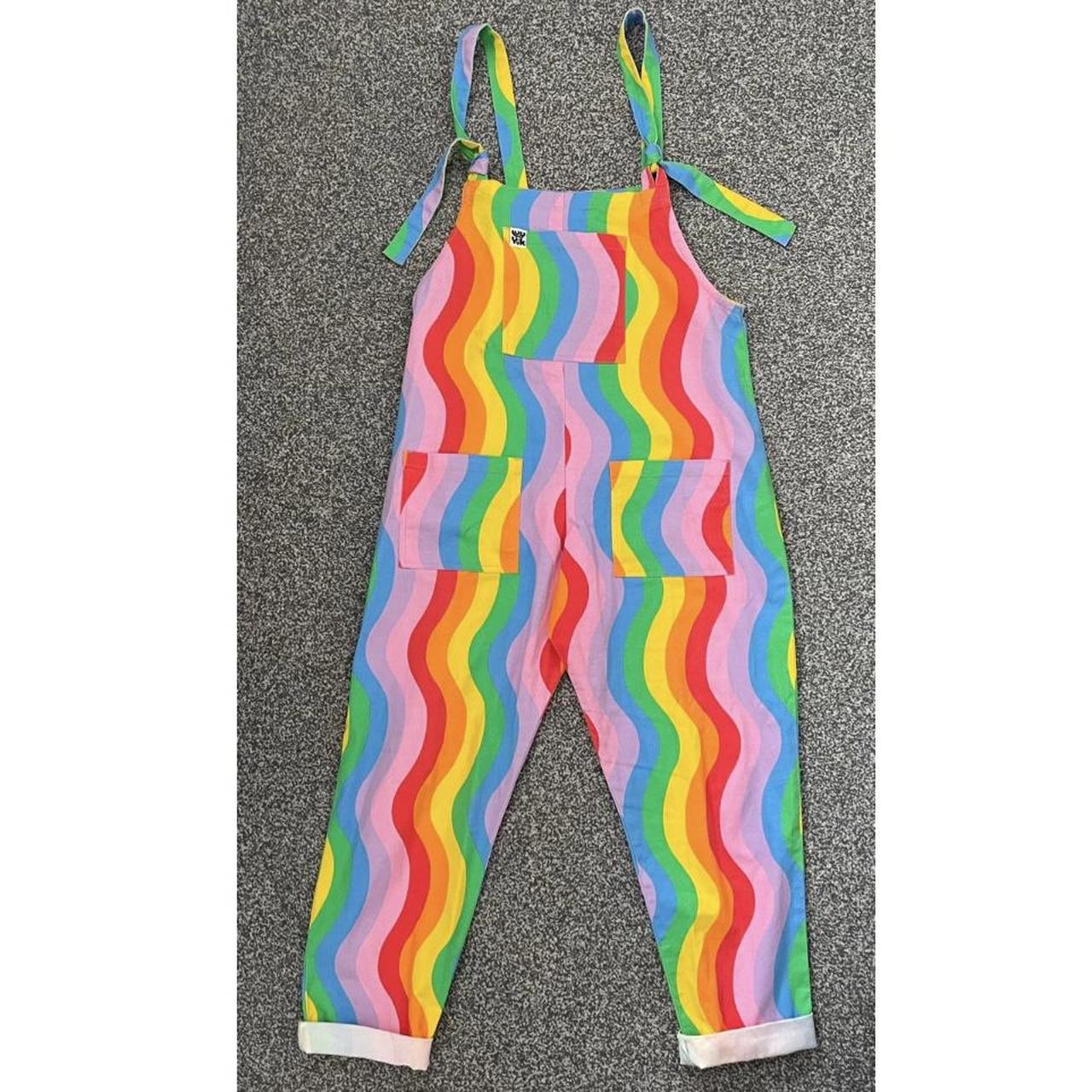 Lucy and Yak Rainbow Dungarees #rainbow #dungarees... - Depop