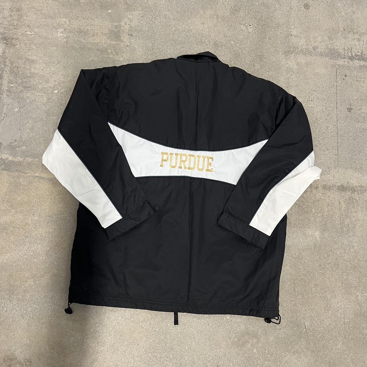 Black and white Purdue University windbreaker... - Depop
