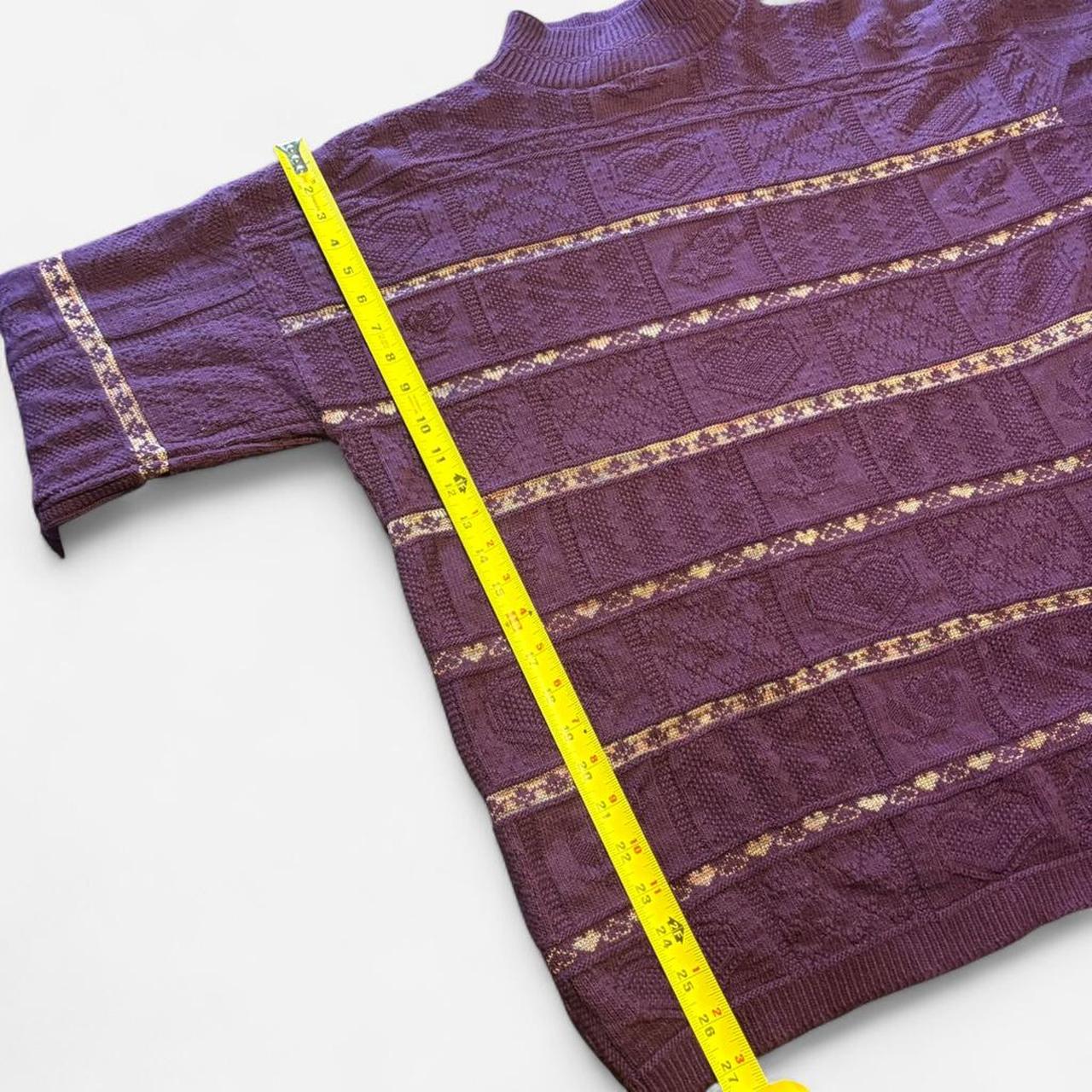 Vintage Purple Textured Knit Sweater | OS Fits M/L |... | Depop