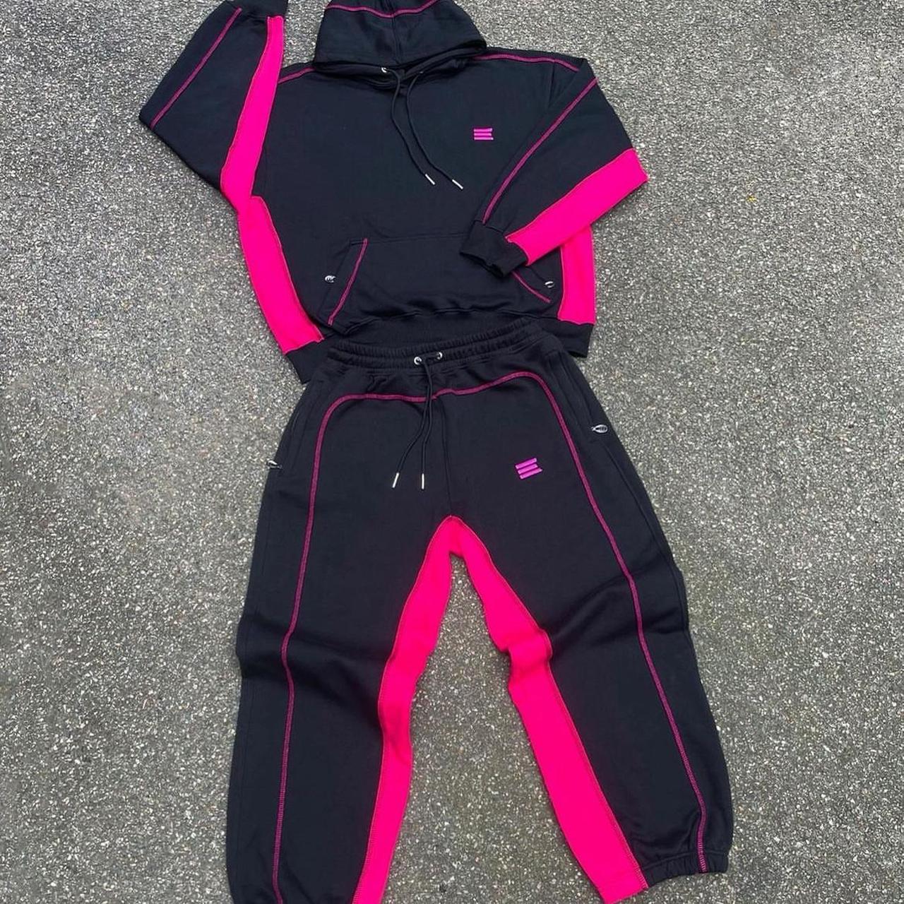 Kroen Tracksuit - Black and Pink CAPOLOCK ***PRICE... - Depop