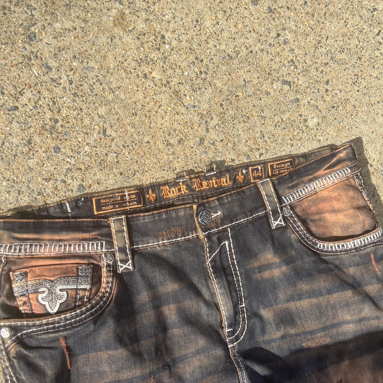 Y2k rare asf affliction style Rock revival jeans... - Depop