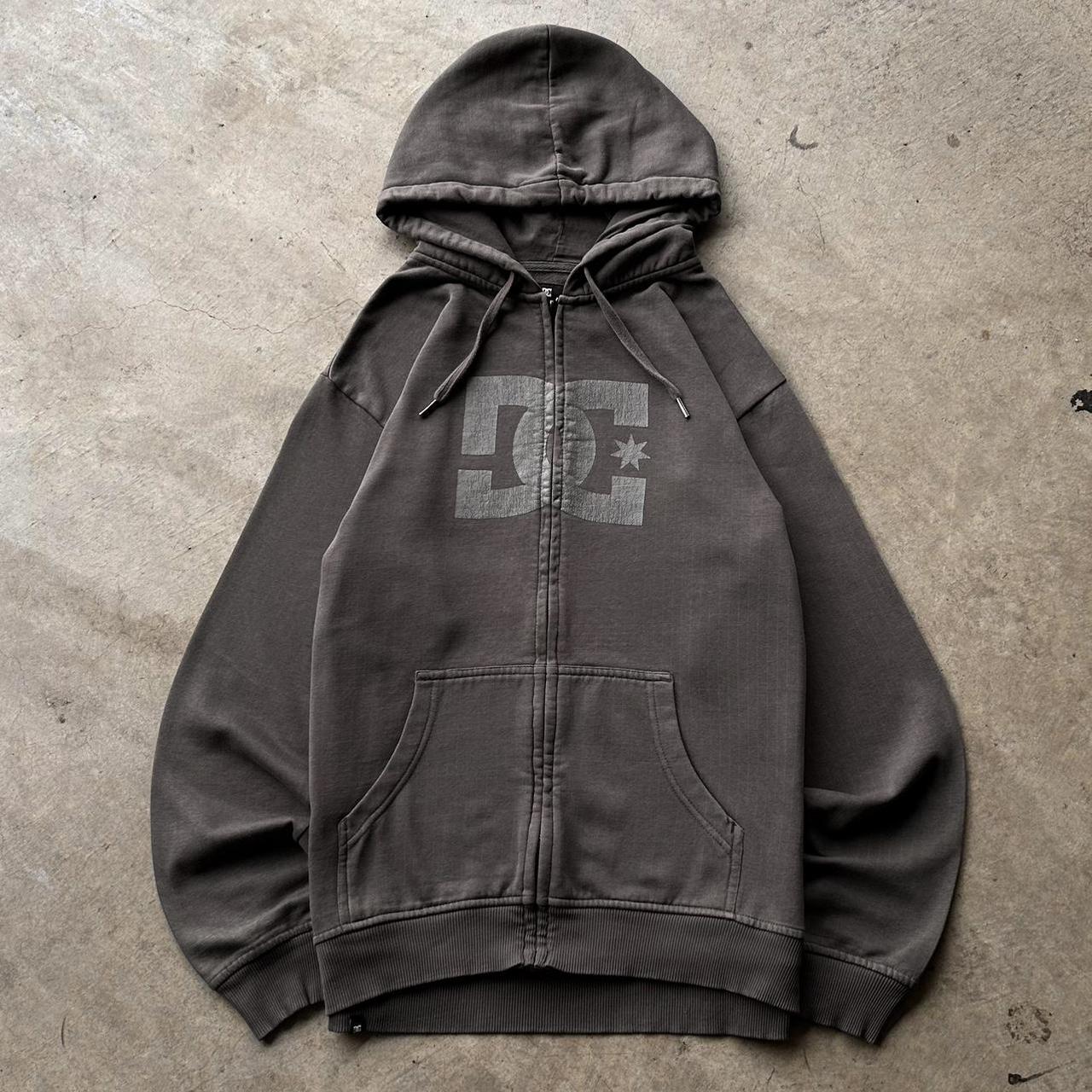 y2k rare dc skate hoodie grunge style dc zip up ... - Depop