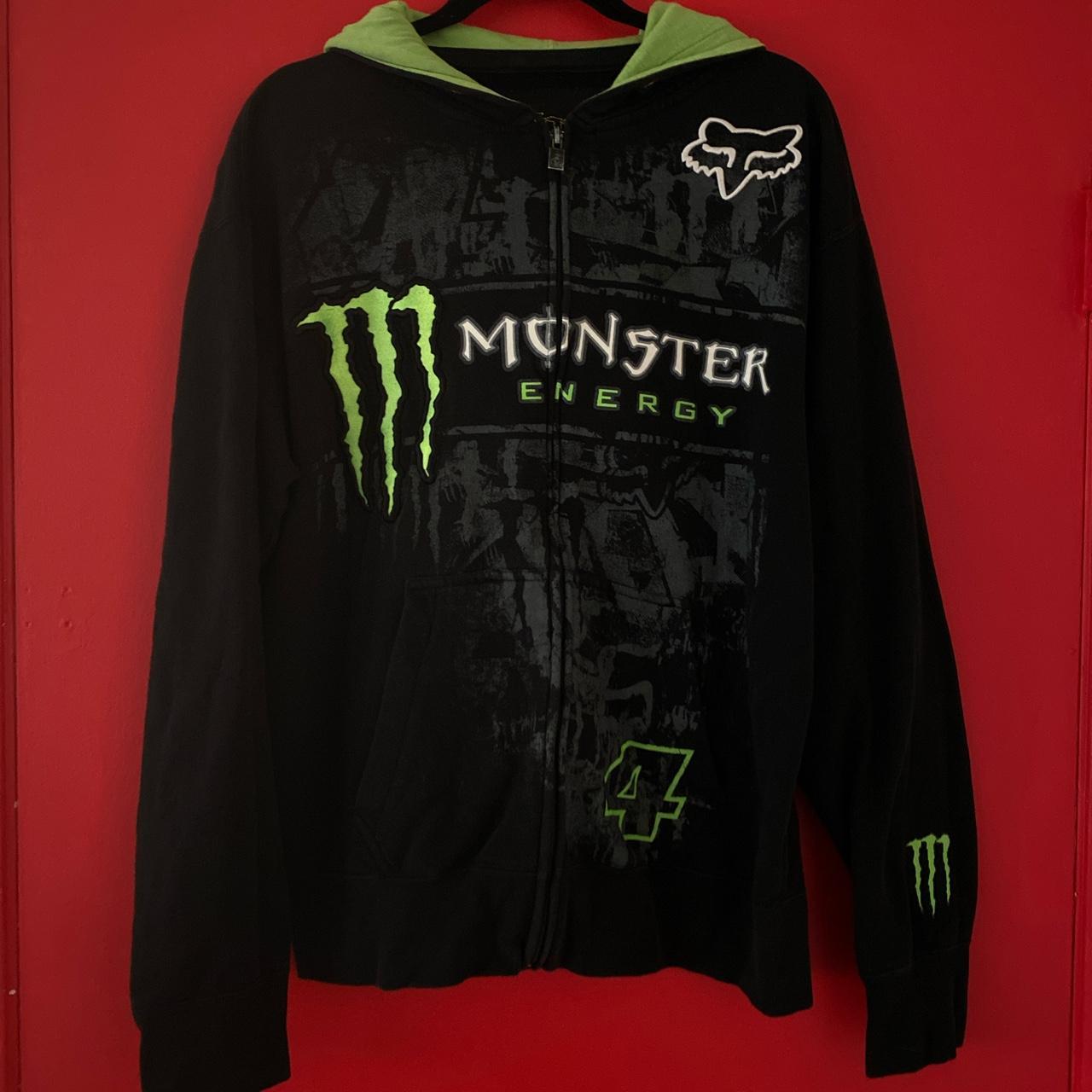 Vintage Monster x Fox Official Collaboration Zip Up... - Depop