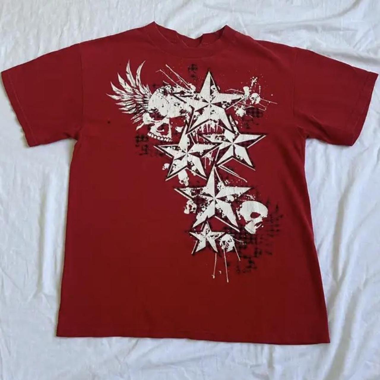 Red stars affliction tee ⭐️🔴 Dm for size📏 Shipping... - Depop