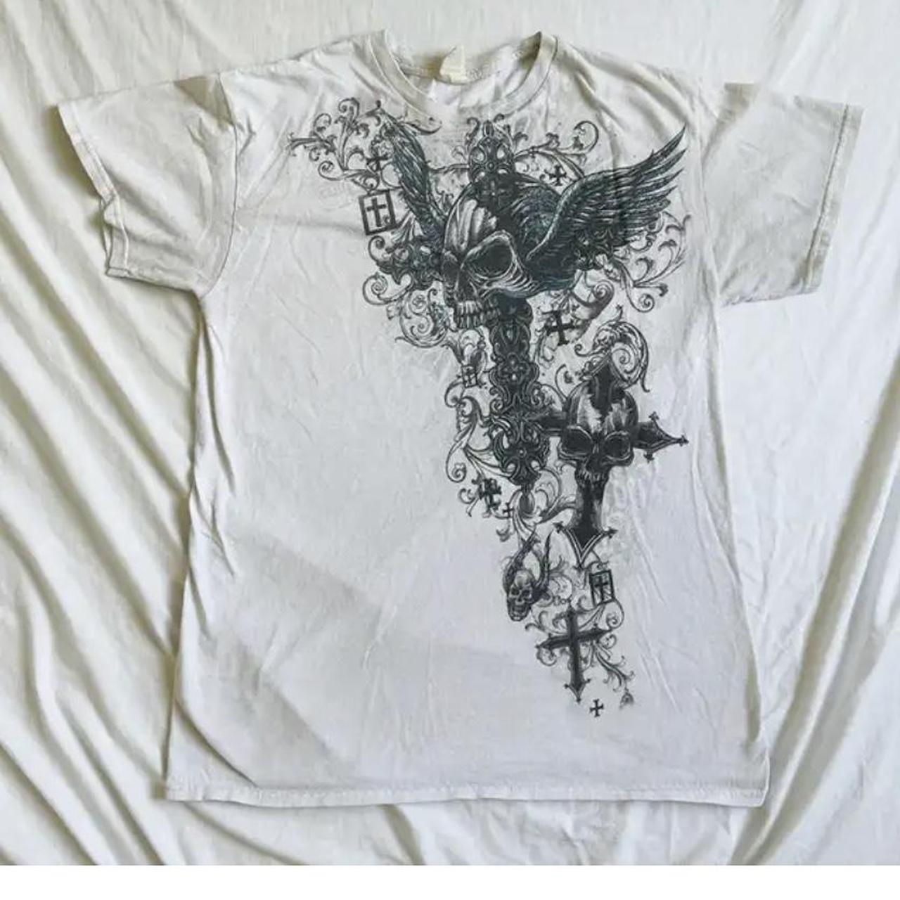 White affliction shirt 🪽 Dm for size📏 Shipping aus... - Depop