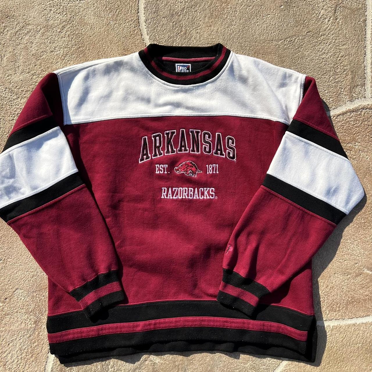 vntg 90s pro player arkansas razorbacks sweater buy... - Depop