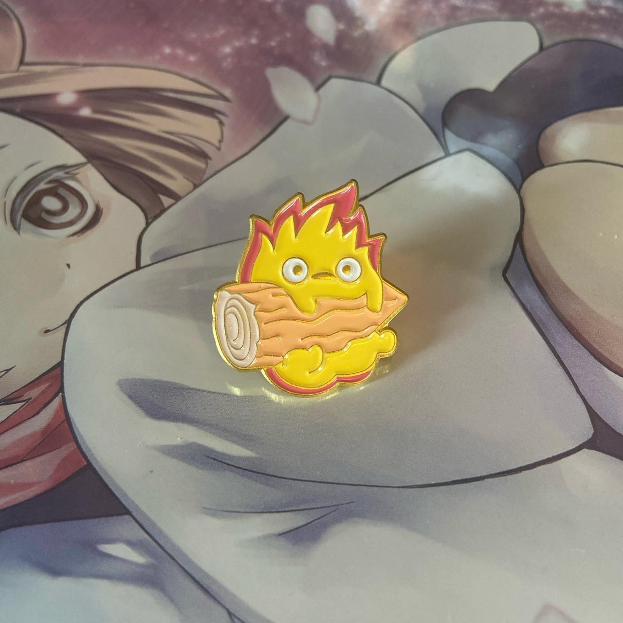Howls Moving Castle Calcifer Badge Mint... - Depop