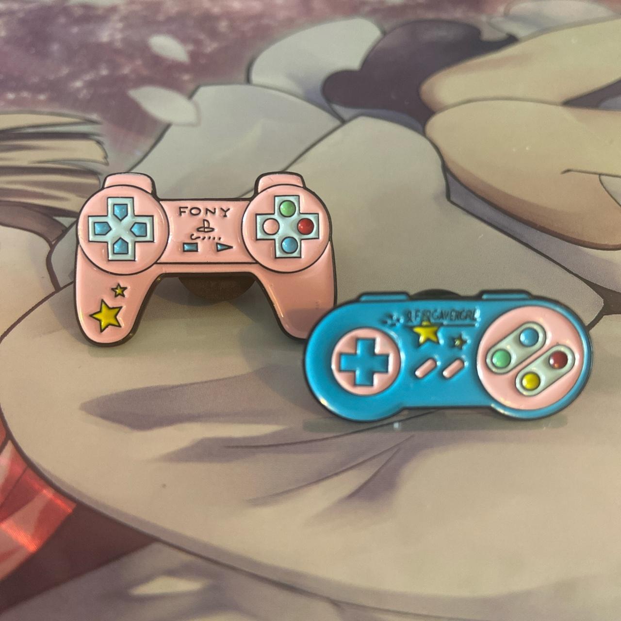 Controller Pins Gamer Girl Badges Set of two Mint... - Depop