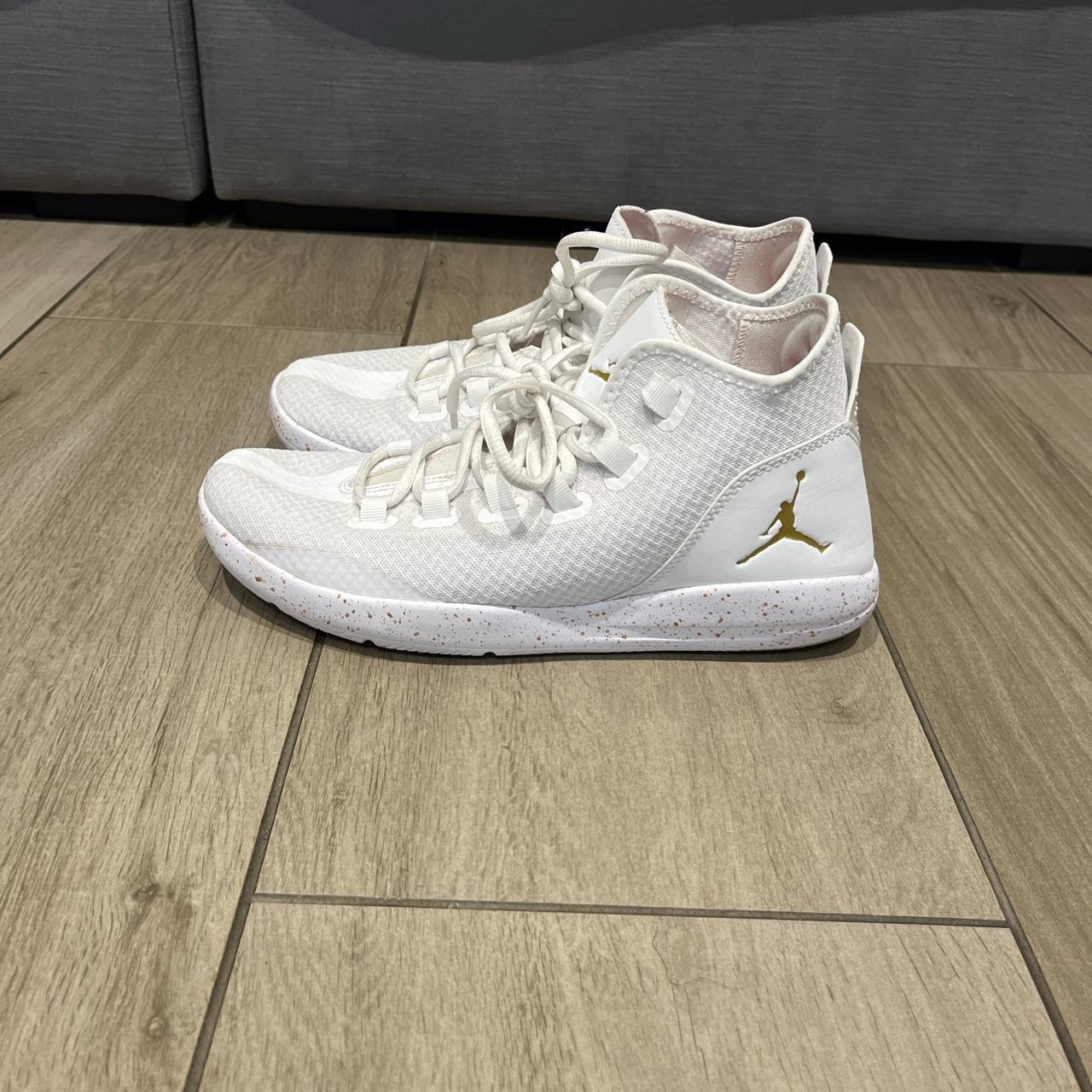 Nike Air Jordan Reveal in white & gold Size UK 7... - Depop