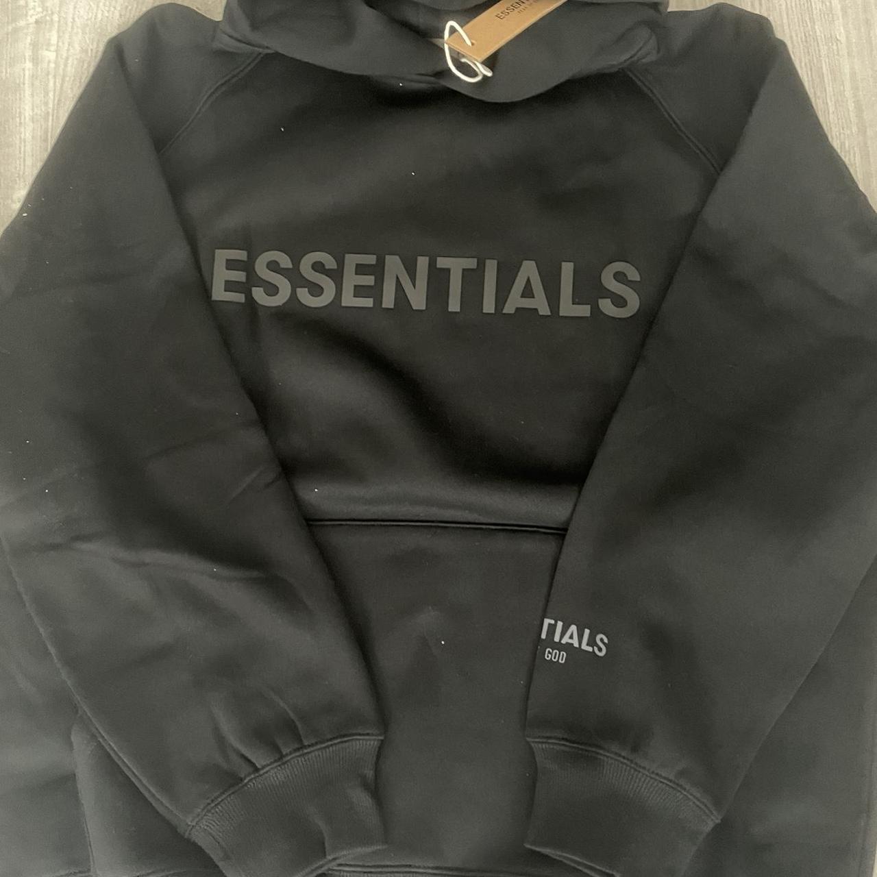 Essentials Black Hoodie Brand New with tags Size... - Depop