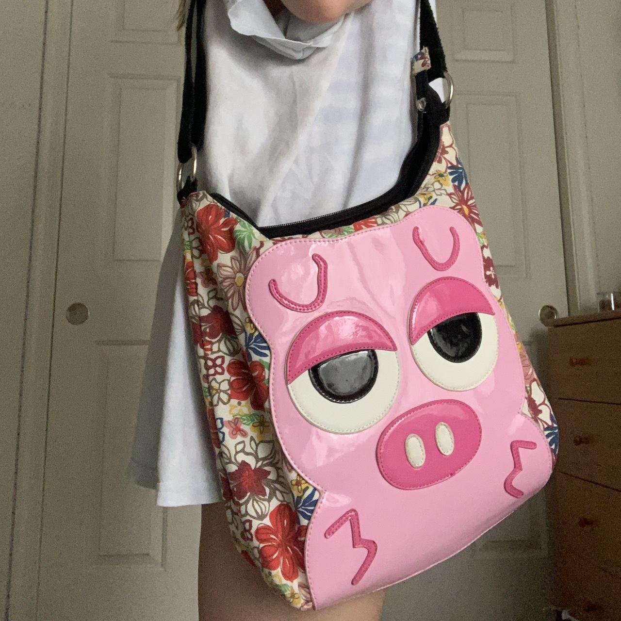 Unique and cute pig messenger style bag!! #pig... - Depop