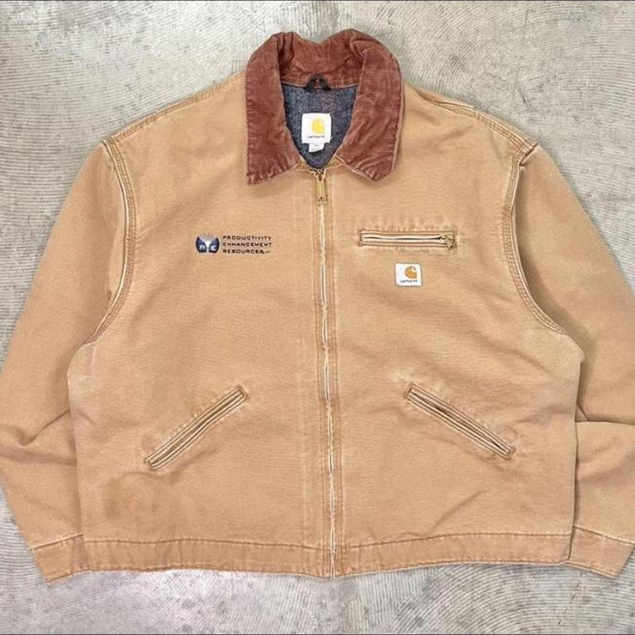 Carhartt Detroit work jacket tan Vintage Carhartt... - Depop