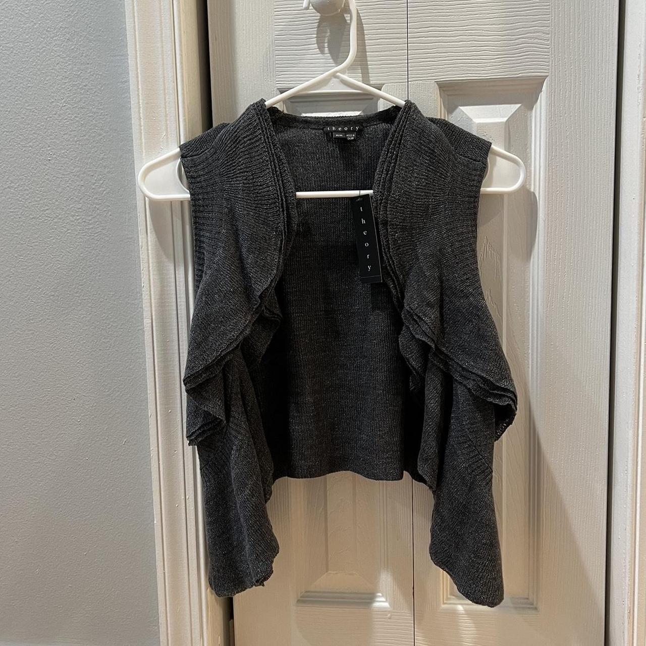 Theory Vest - Ruffled - Grey - Soft, stretchy... - Depop