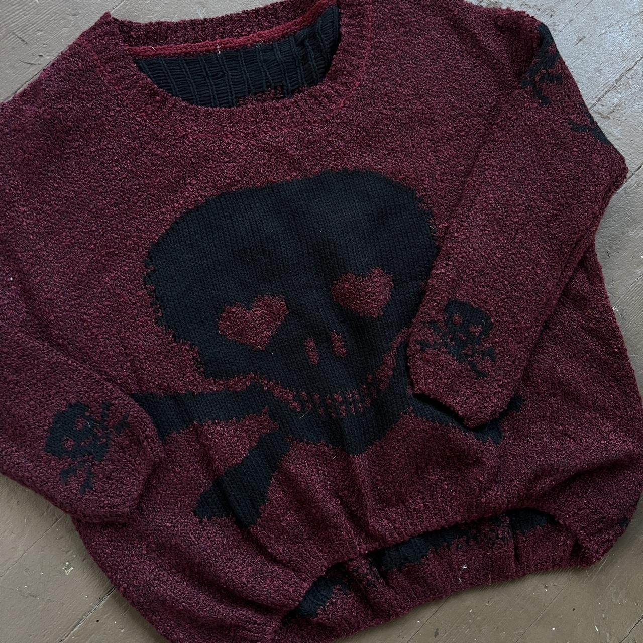Y2k Vivienne Westwood-esque skull sweater Size... - Depop