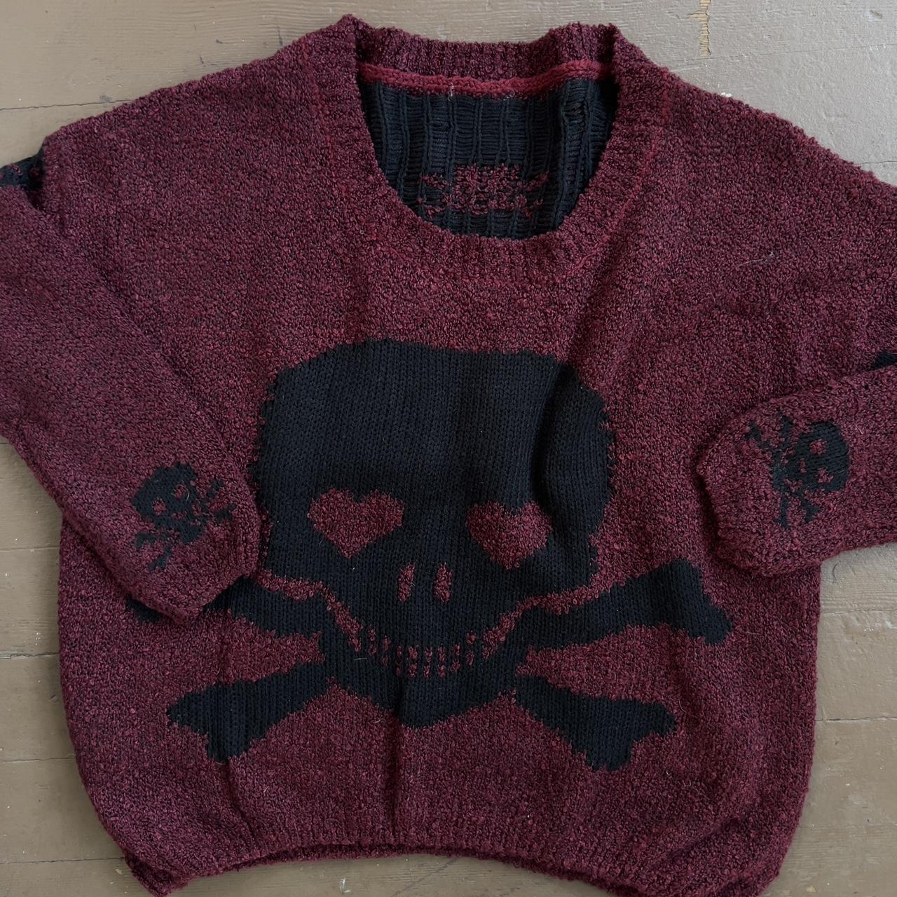 Y2k Vivienne Westwood-esque skull sweater Size... - Depop