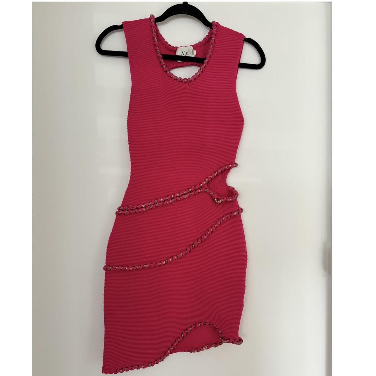 Aje Undulating Pink Mini dress #aje - Depop