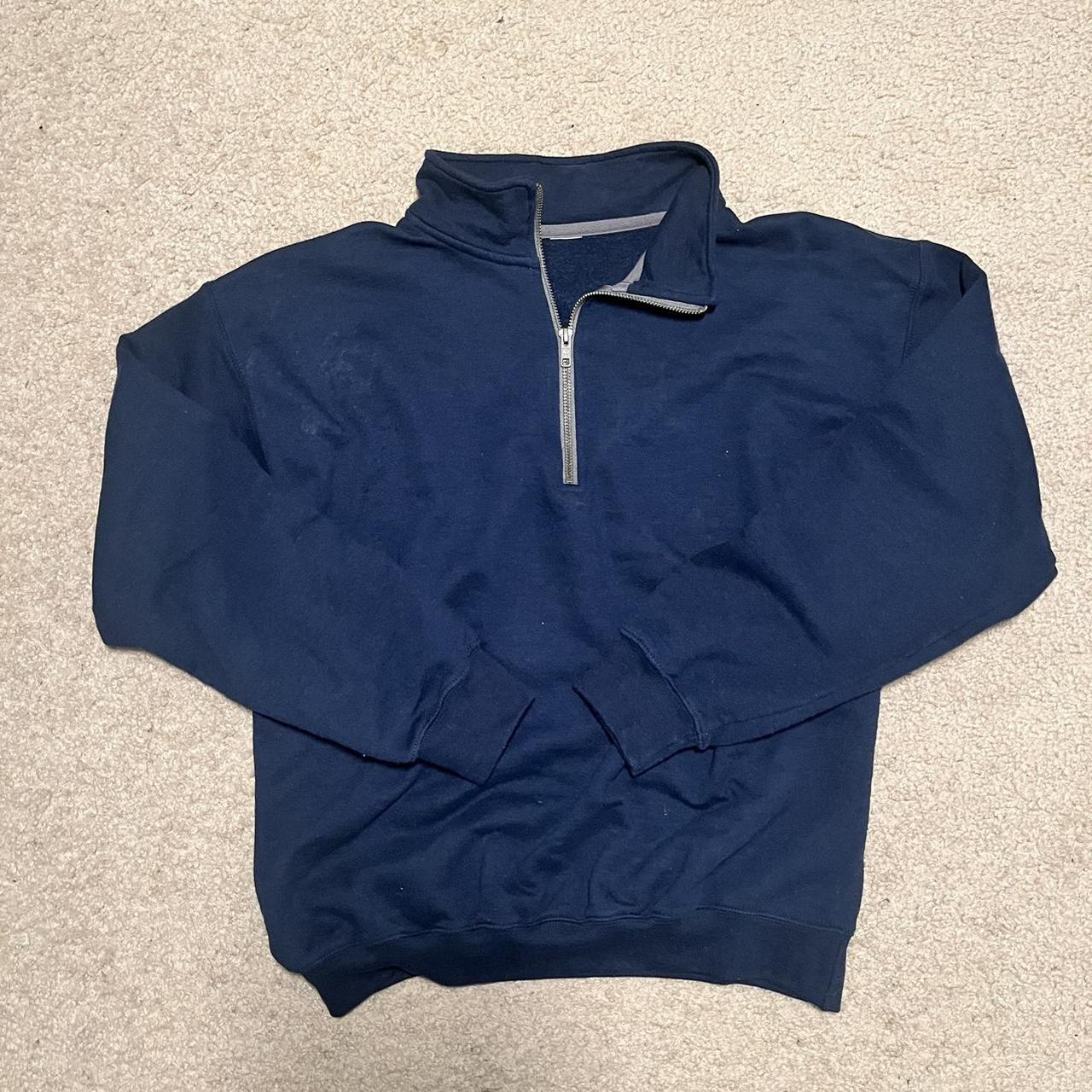 Navy Blue Quarter Zip Size: Medium (tag cut... - Depop
