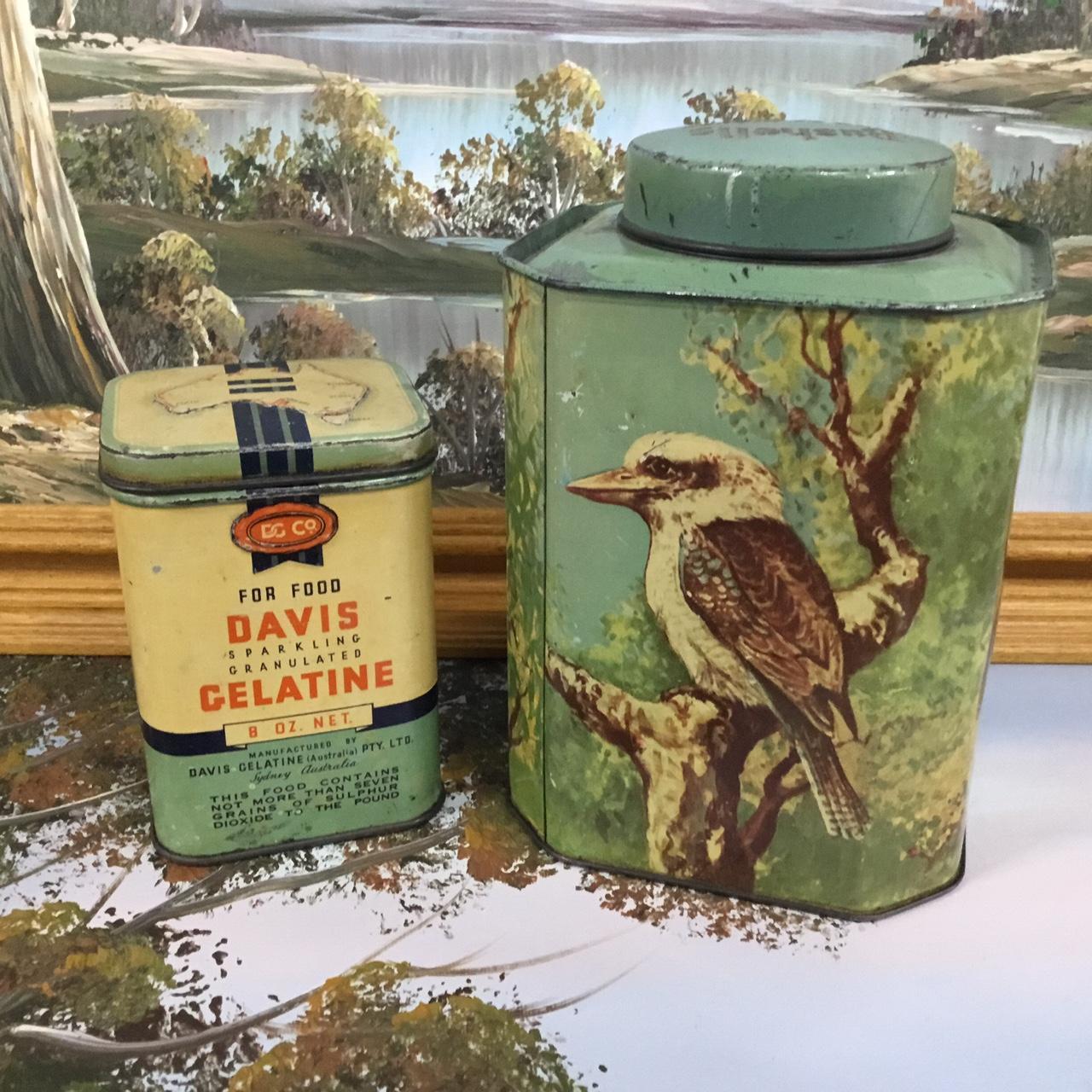 Two Vintage Australian Tins One Large Bushells Tea... - Depop