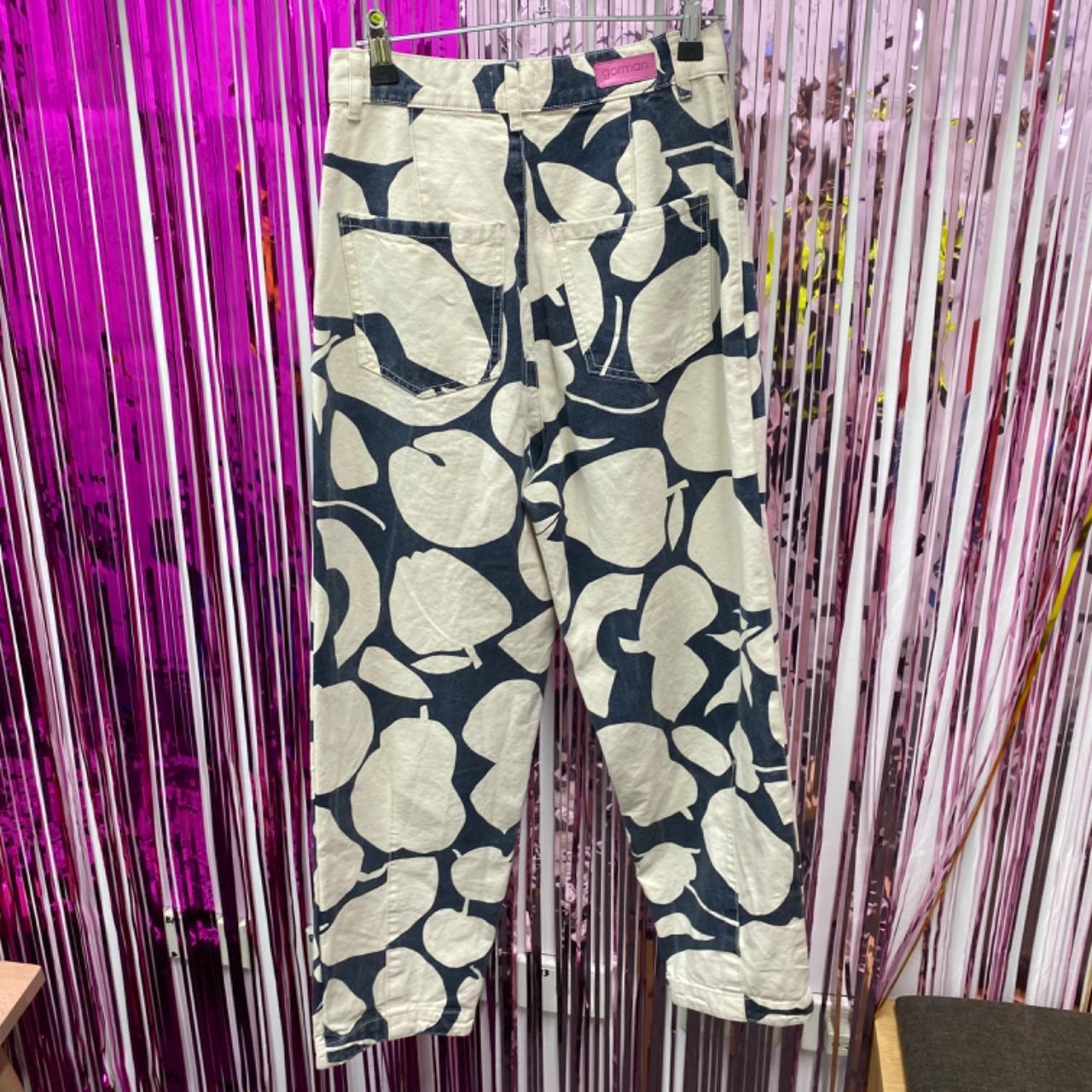 GORMAN BLUE & WHITE PRINTED JEANS SIZE 8 No signs... - Depop