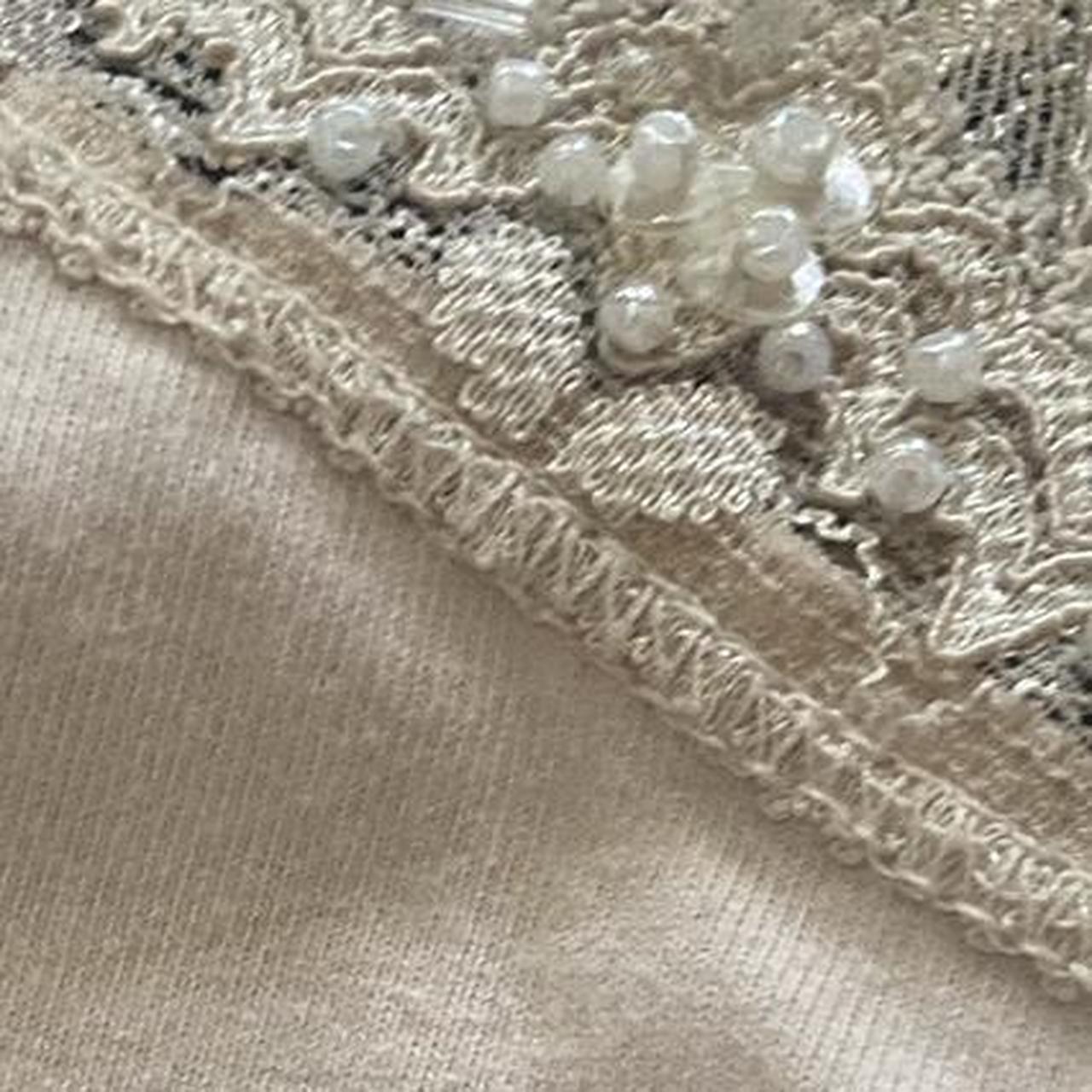 Vintage Lacey trim top -crème -fits S or M -super... - Depop