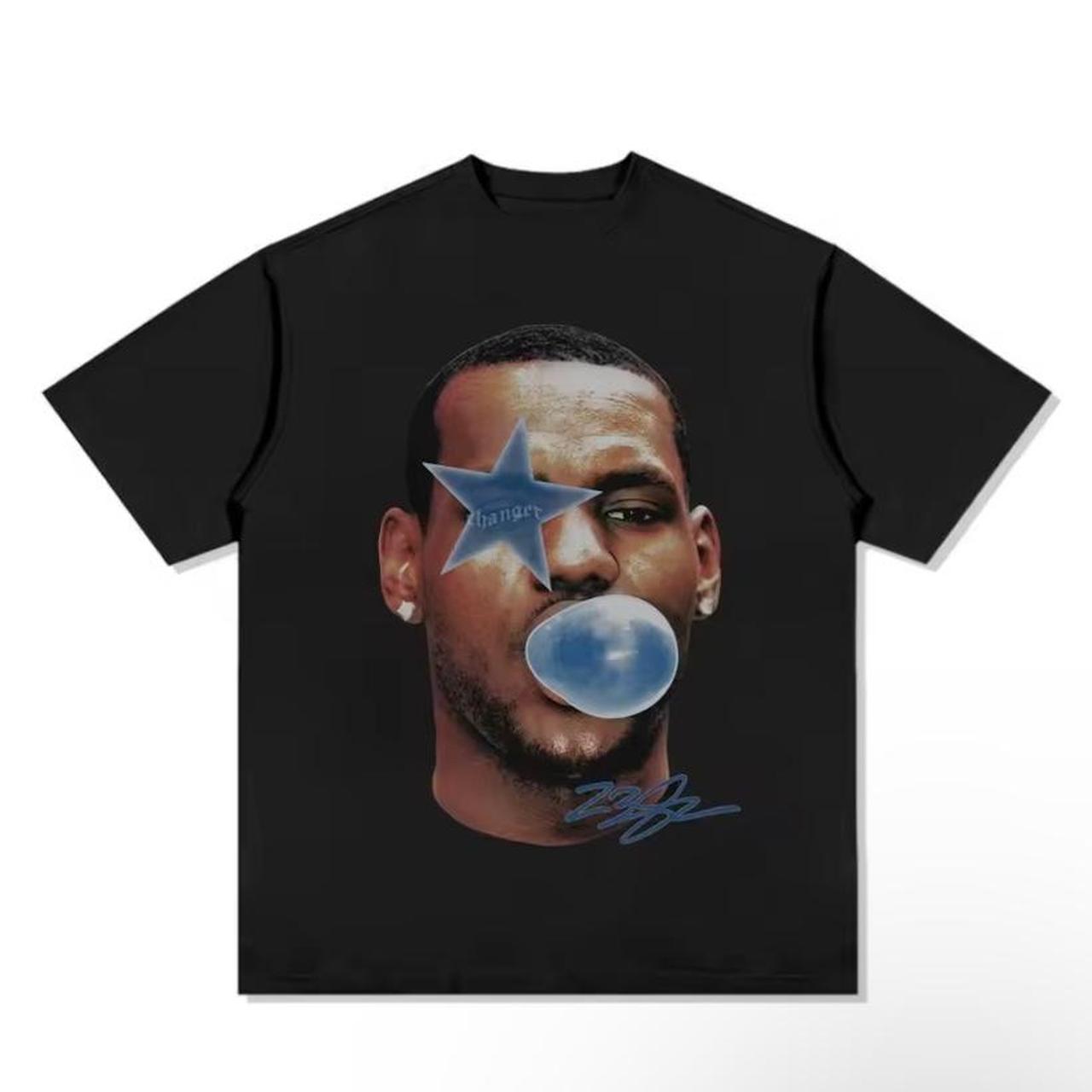 Casual y2k retro graphic basketball nba black shirt... | Depop