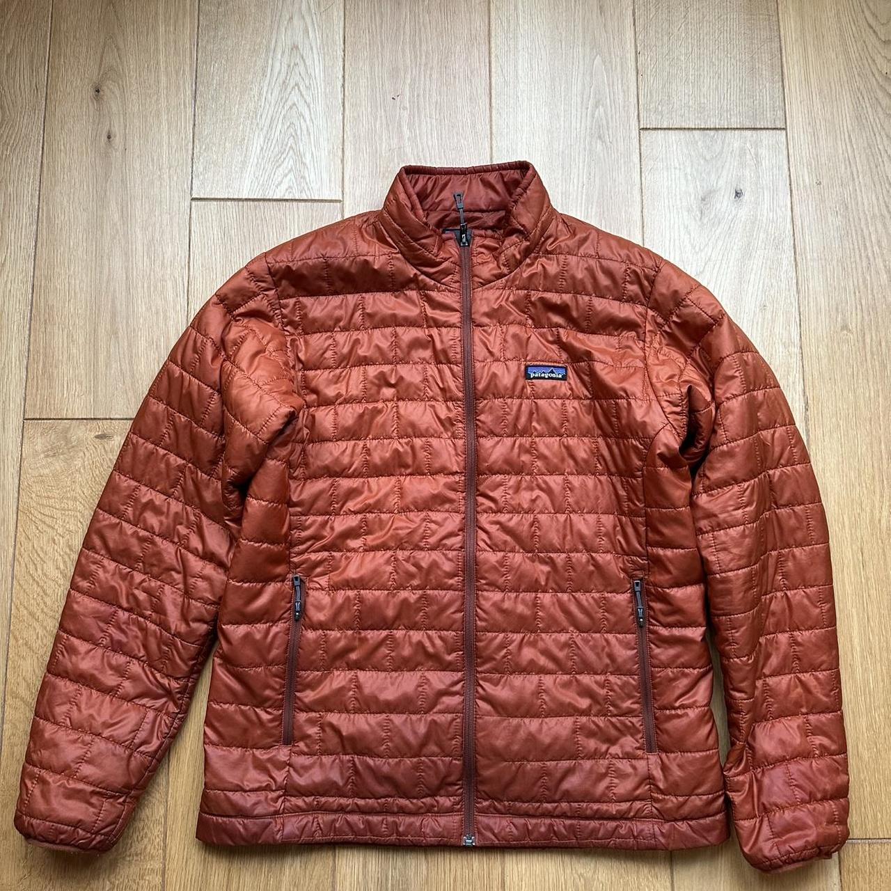Men’s large micro-puff jacket colour copper - Depop
