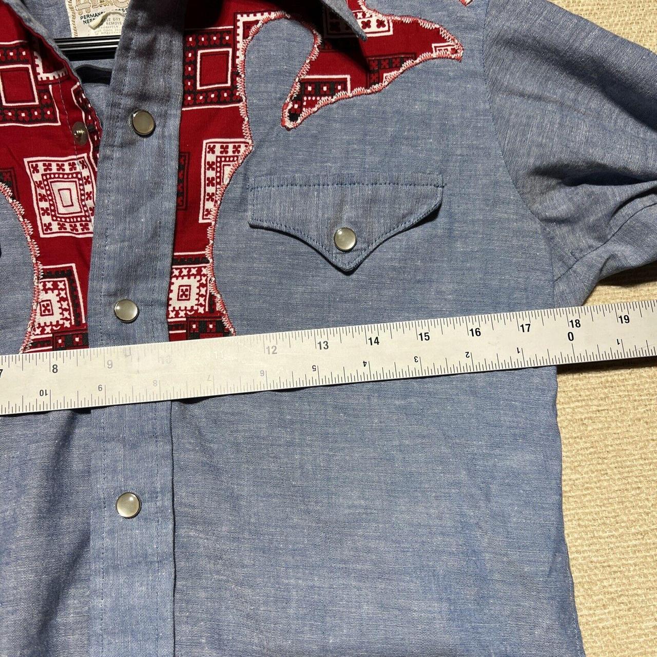 H Bar C Ranchwear 1960s Bandanna Western Pearl Snap... | Depop