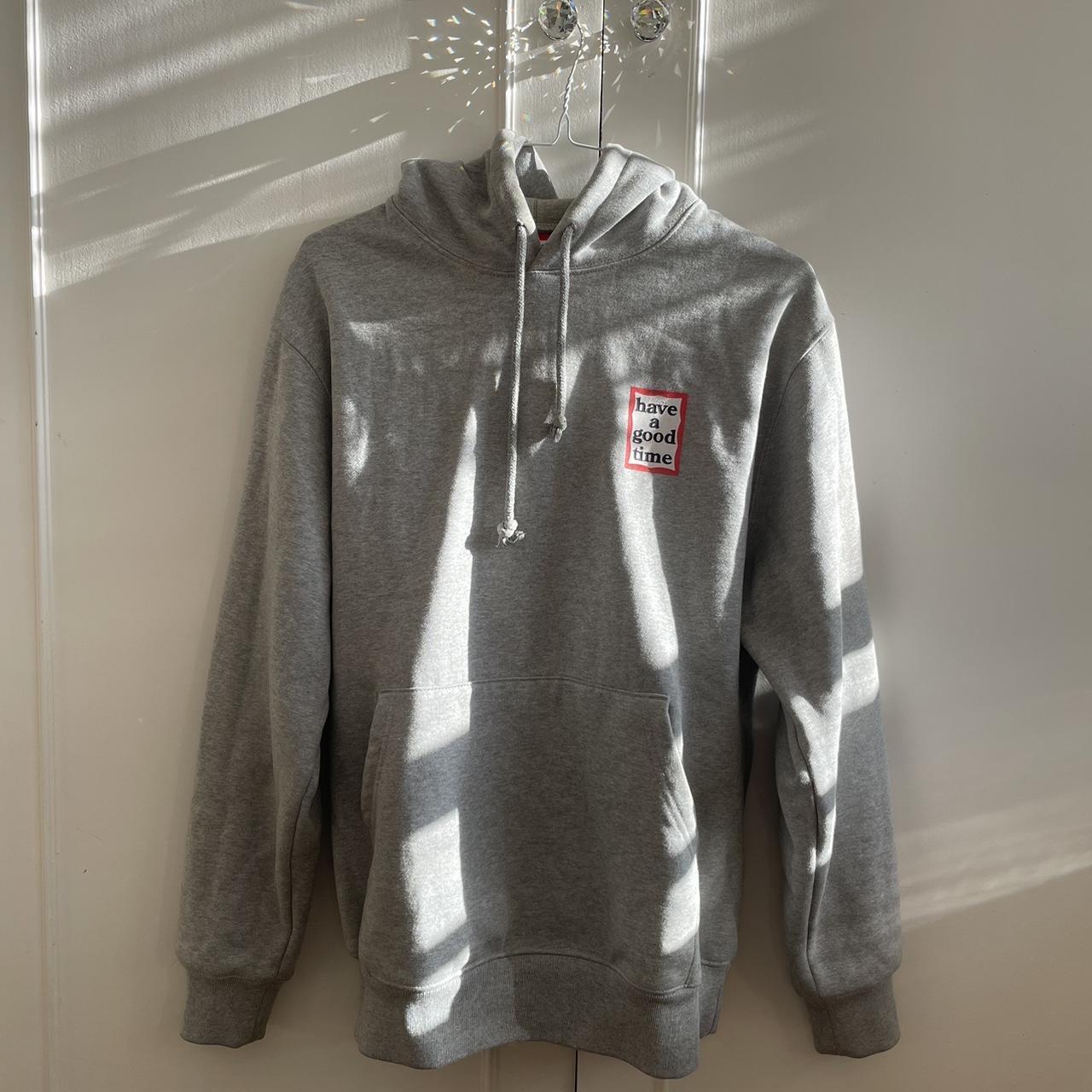 Have A Good Time hoodie in grey Bought at Goodhood... - Depop
