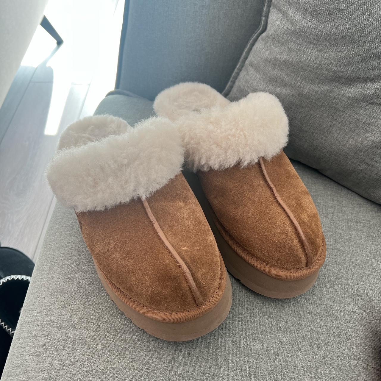 UGG disquette suede platform slippers size 38 very... - Depop