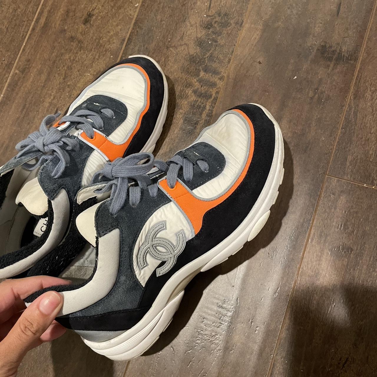 Chanel Sneakers. Reflective CC logo. Some color bled... - Depop