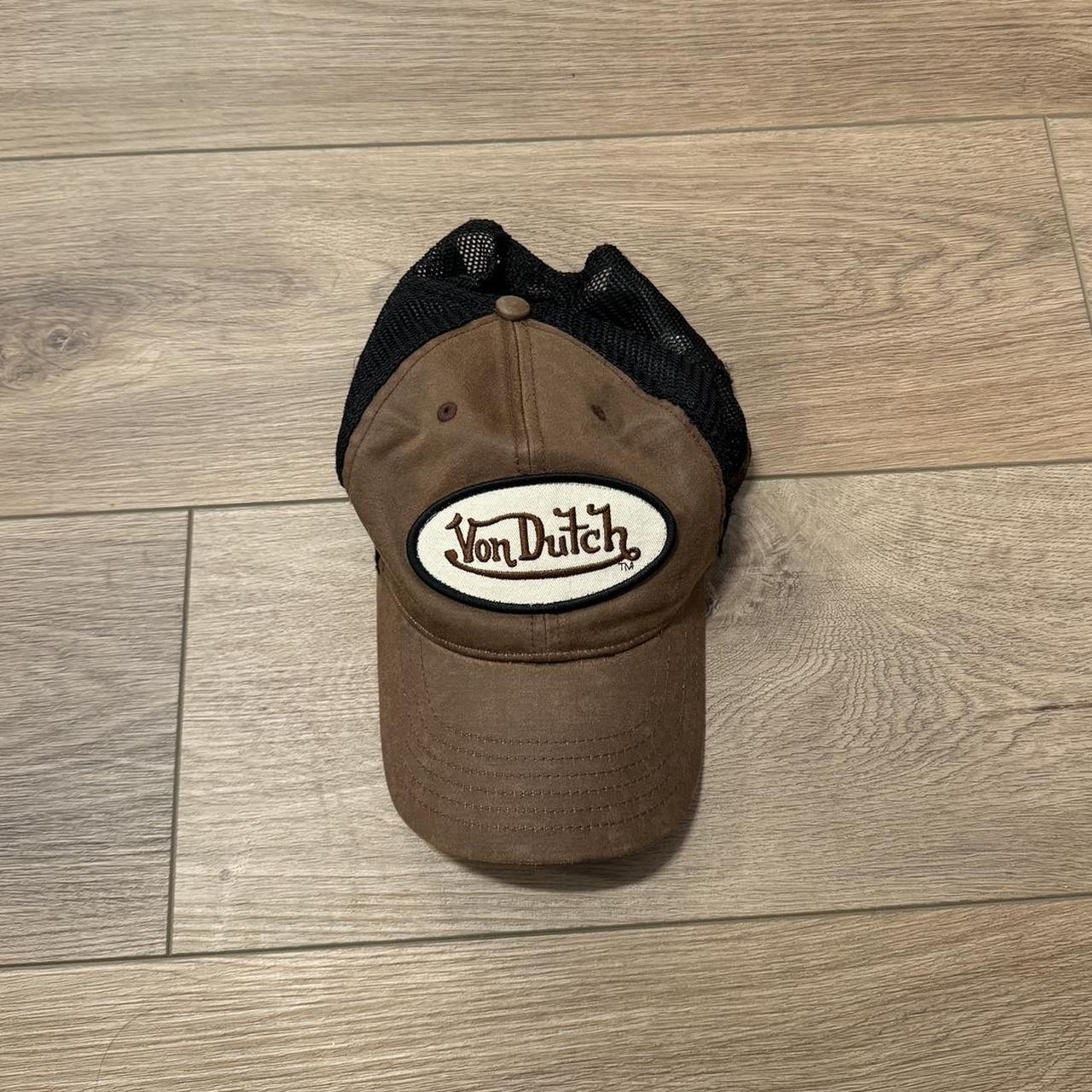 brown von dutch hat adjustable strap - Depop