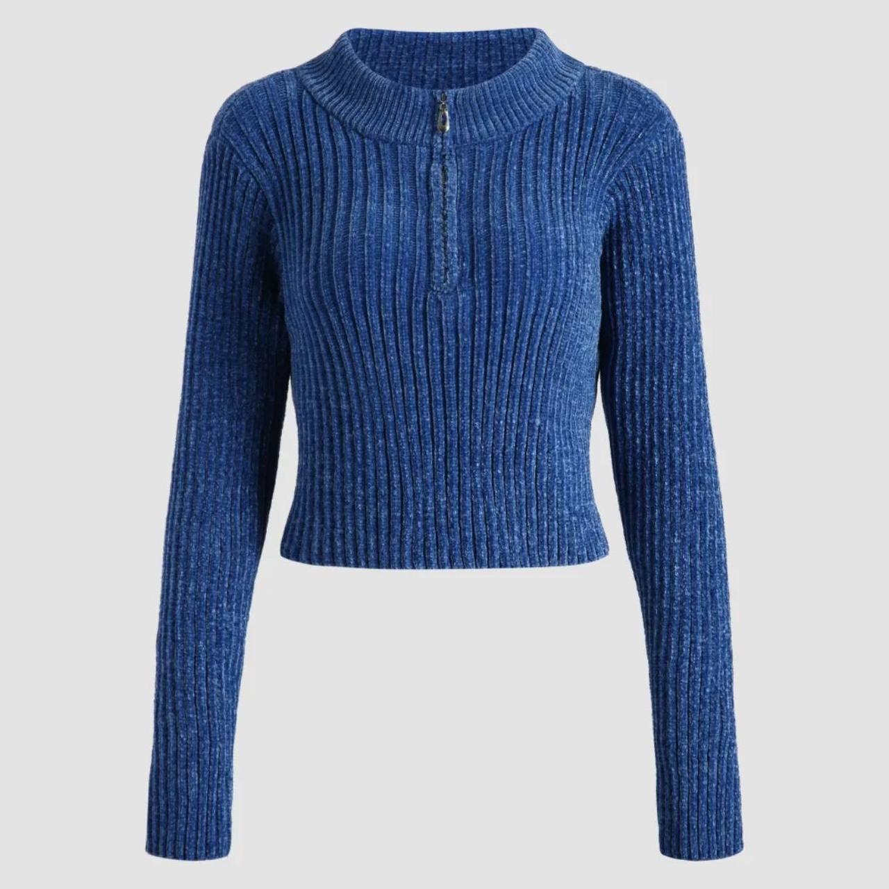 Blue cropped sweater!! Worn this a few times and... - Depop