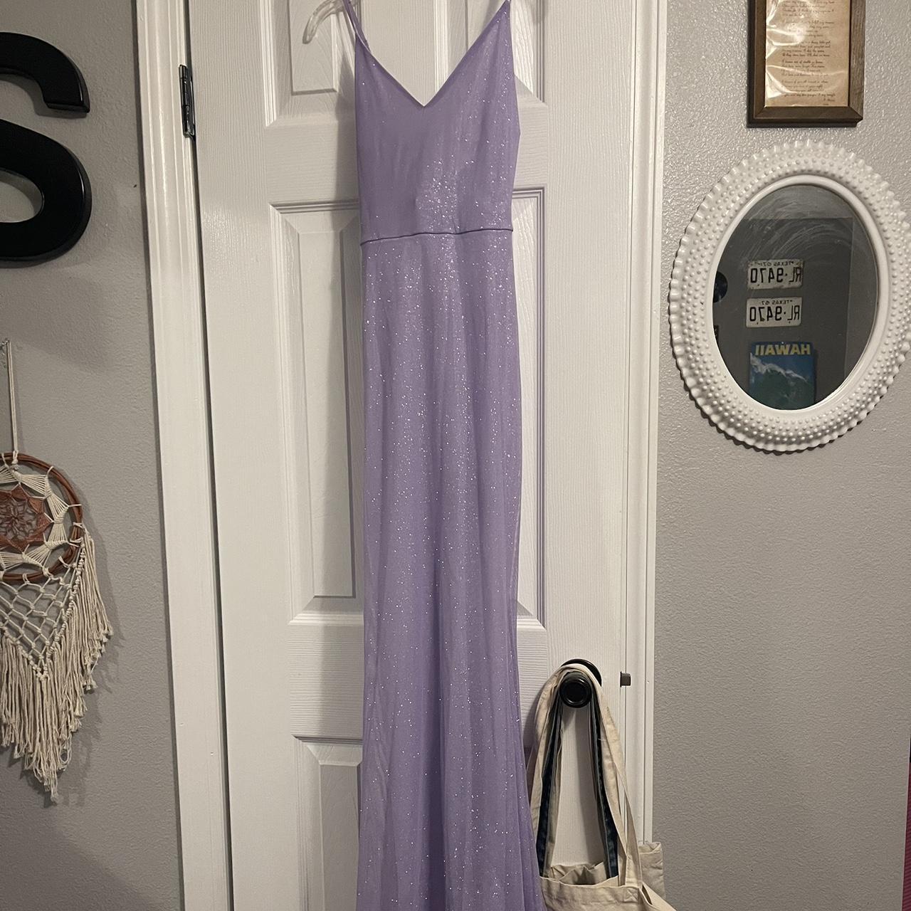 Lavender Windsor Prom Dress Glittery Size: M Worn... - Depop