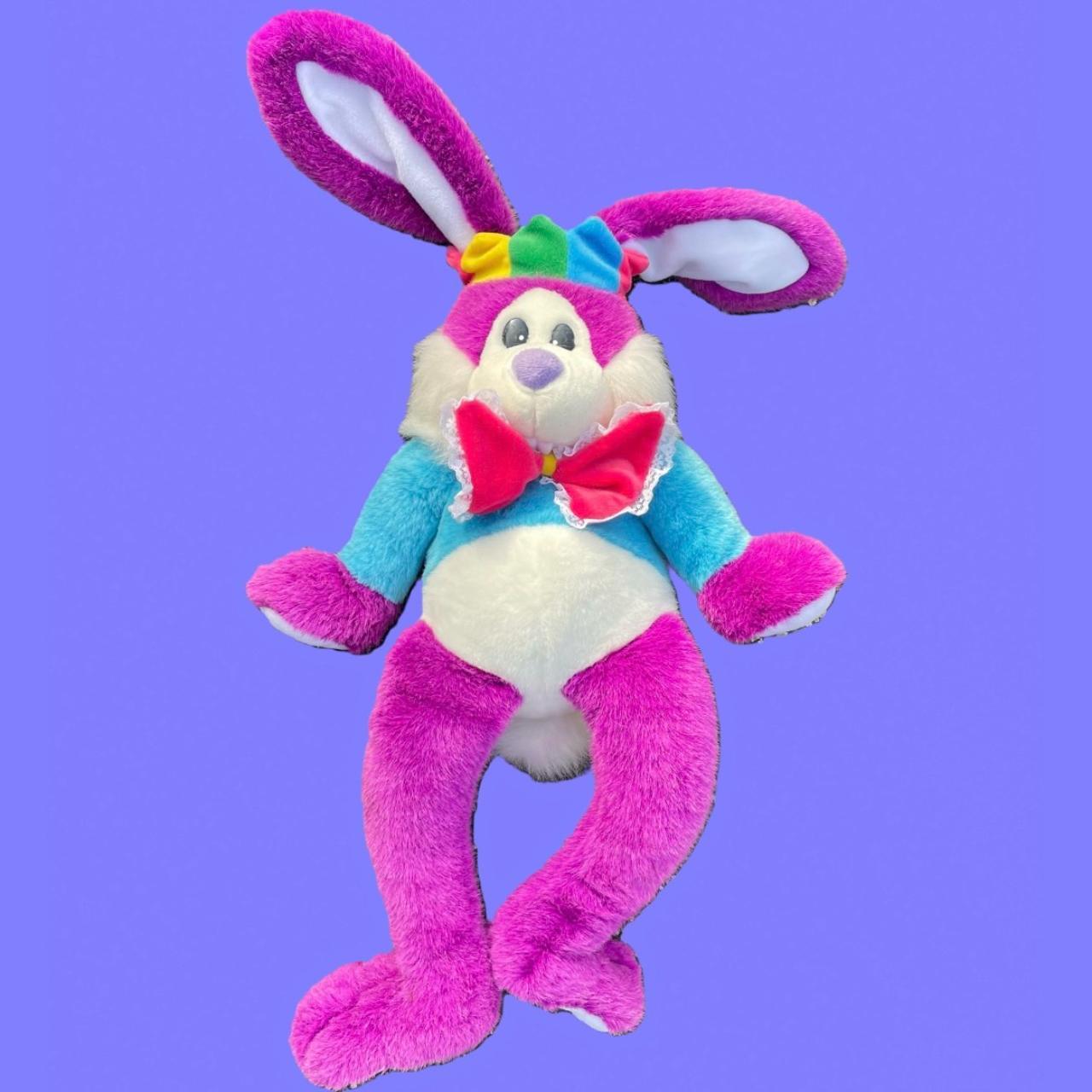 Vintage 80s Big Colorful Clown Bunny Rabbit Jester... - Depop