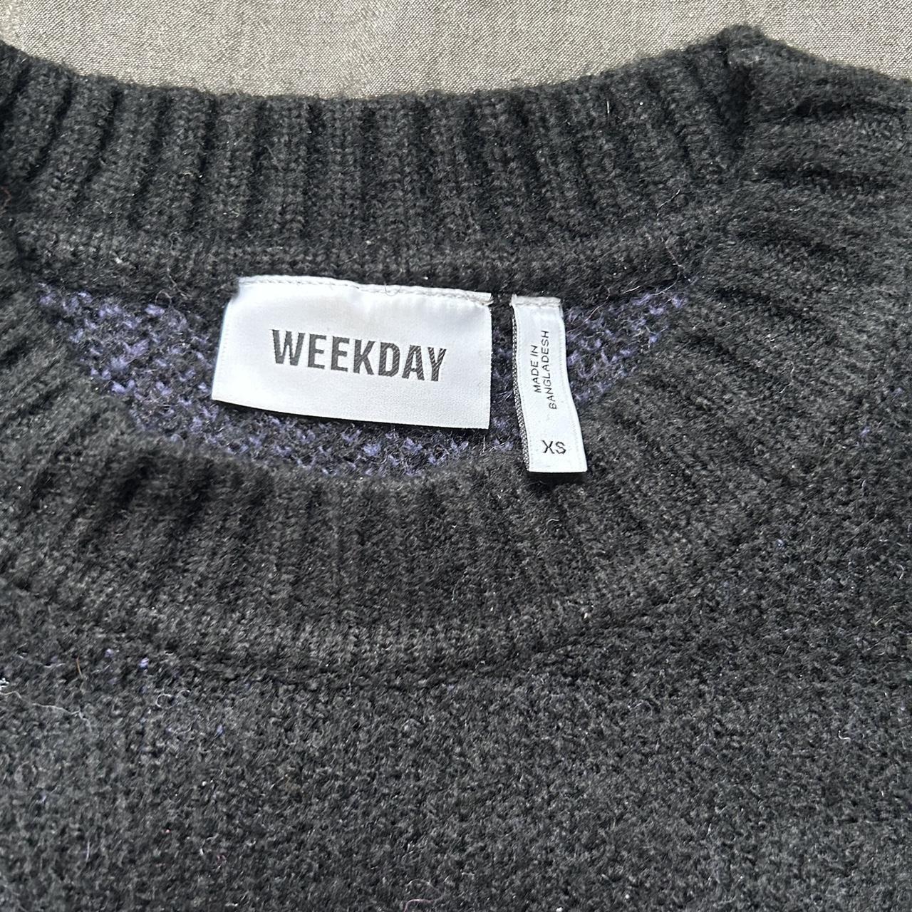 ASOS Weekday Purple Smiley Face Sweater. Never worn. - Depop