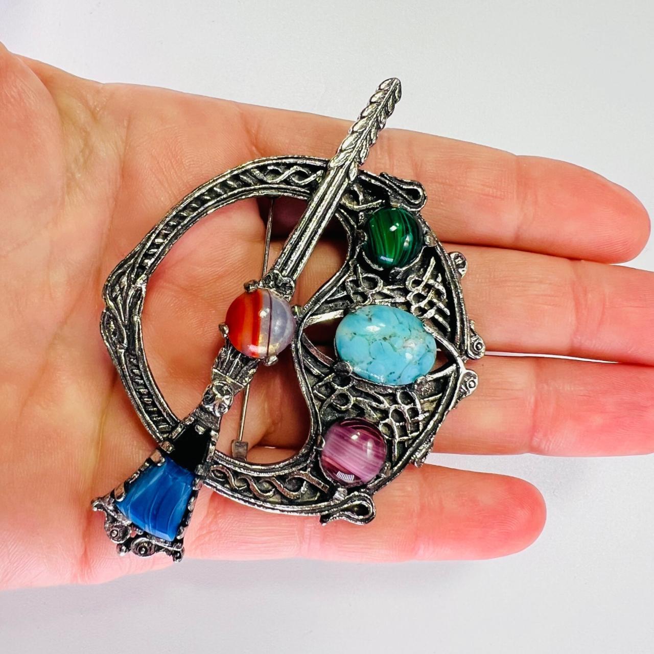 Miracle Celtic Sword & Shield Blue Green Orange... | Depop