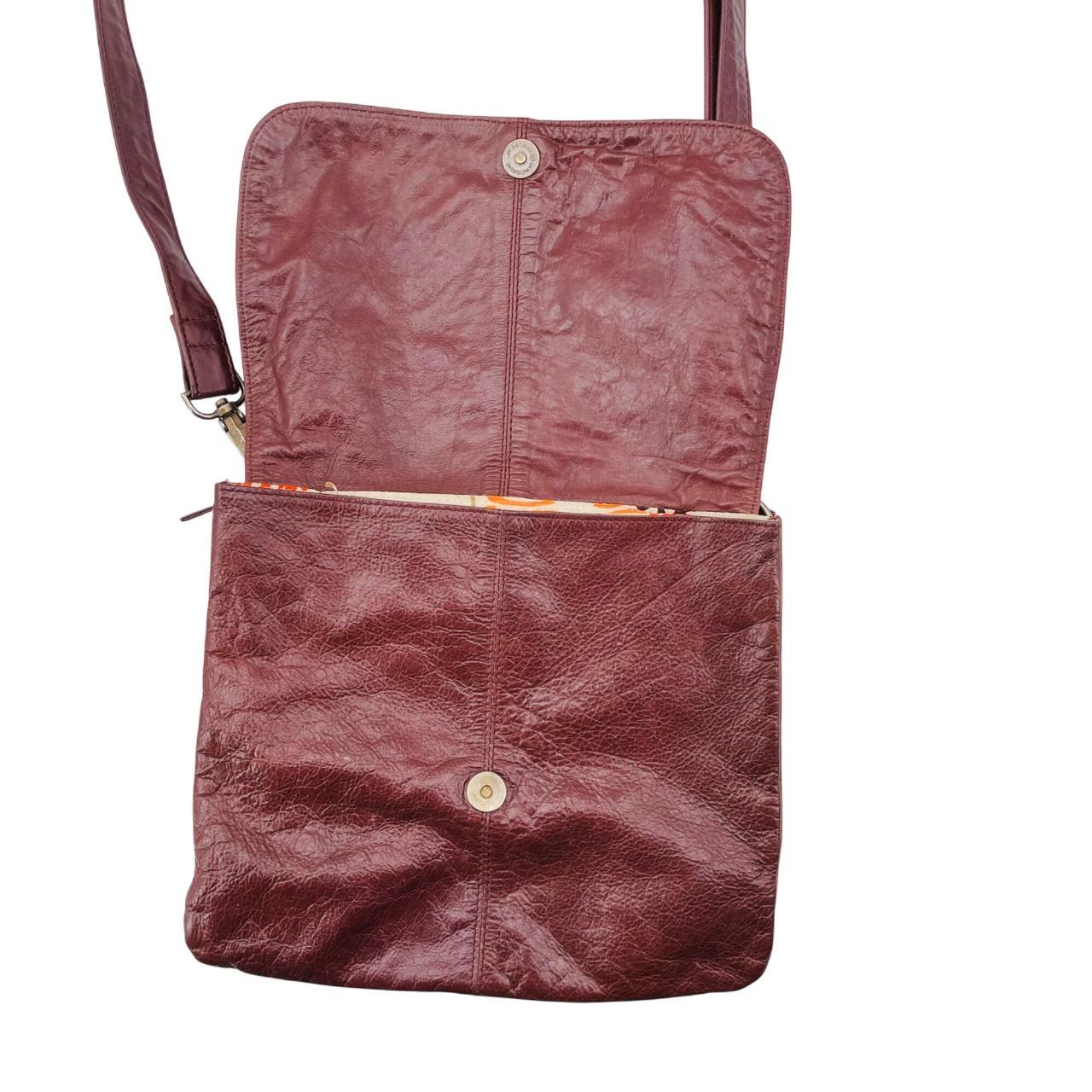 Latico Crossbody Bag In Brown Leather With Floral... | Depop