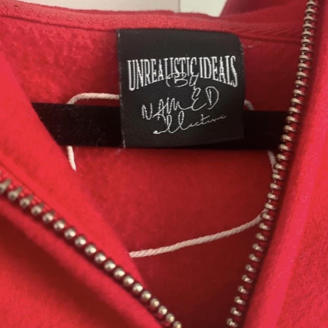 Named collective red zip up hoodie Unrealistic... - Depop