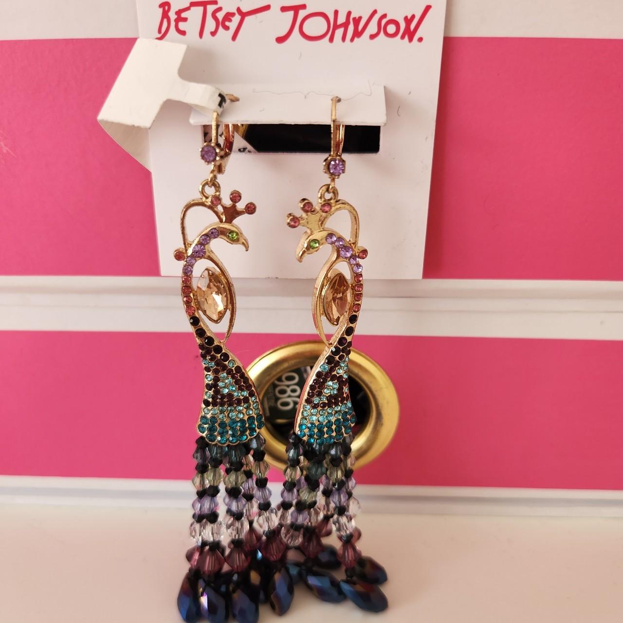 Betsey johnson peacock earrings store