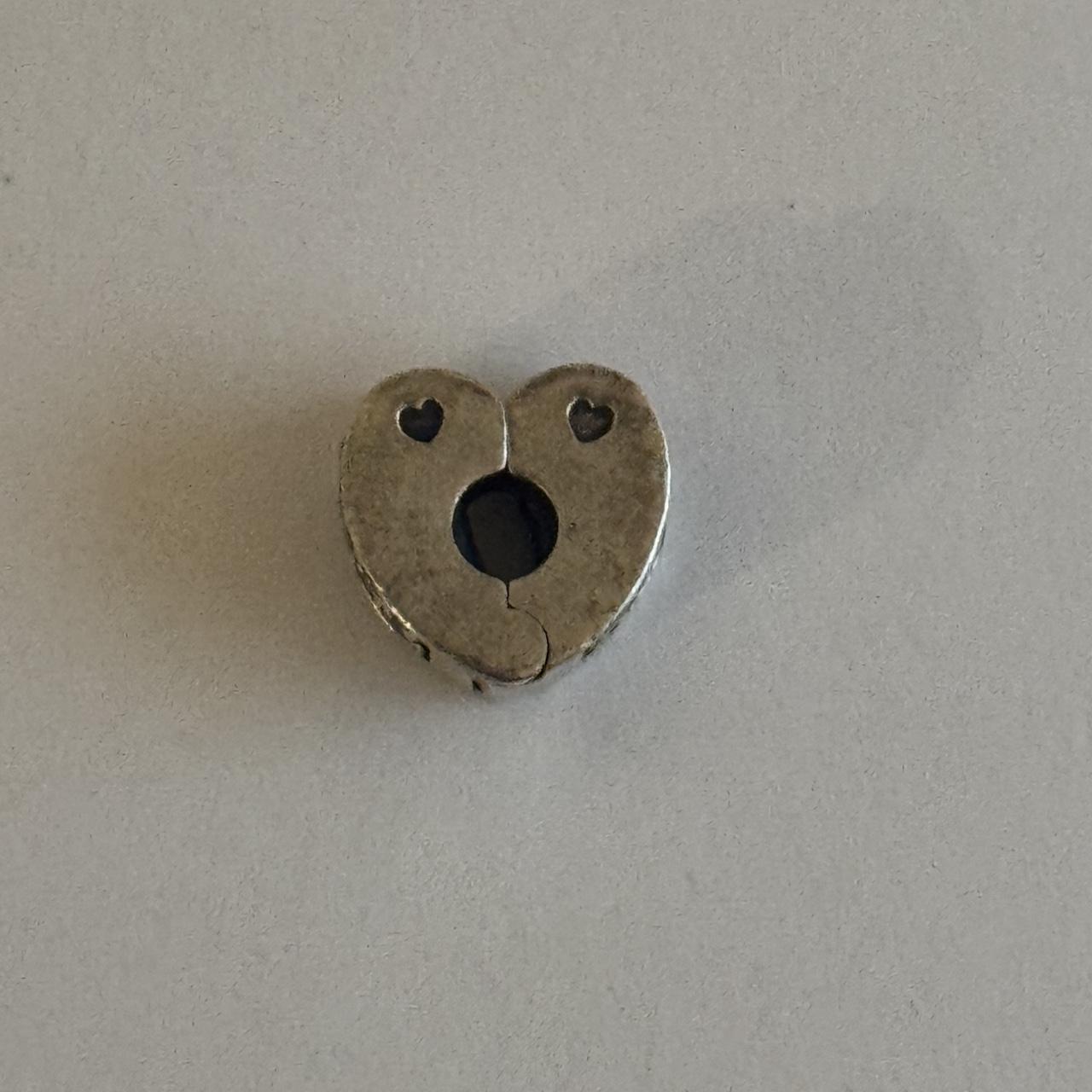 Pandora heart charm clip/spacer Sterling silver... - Depop