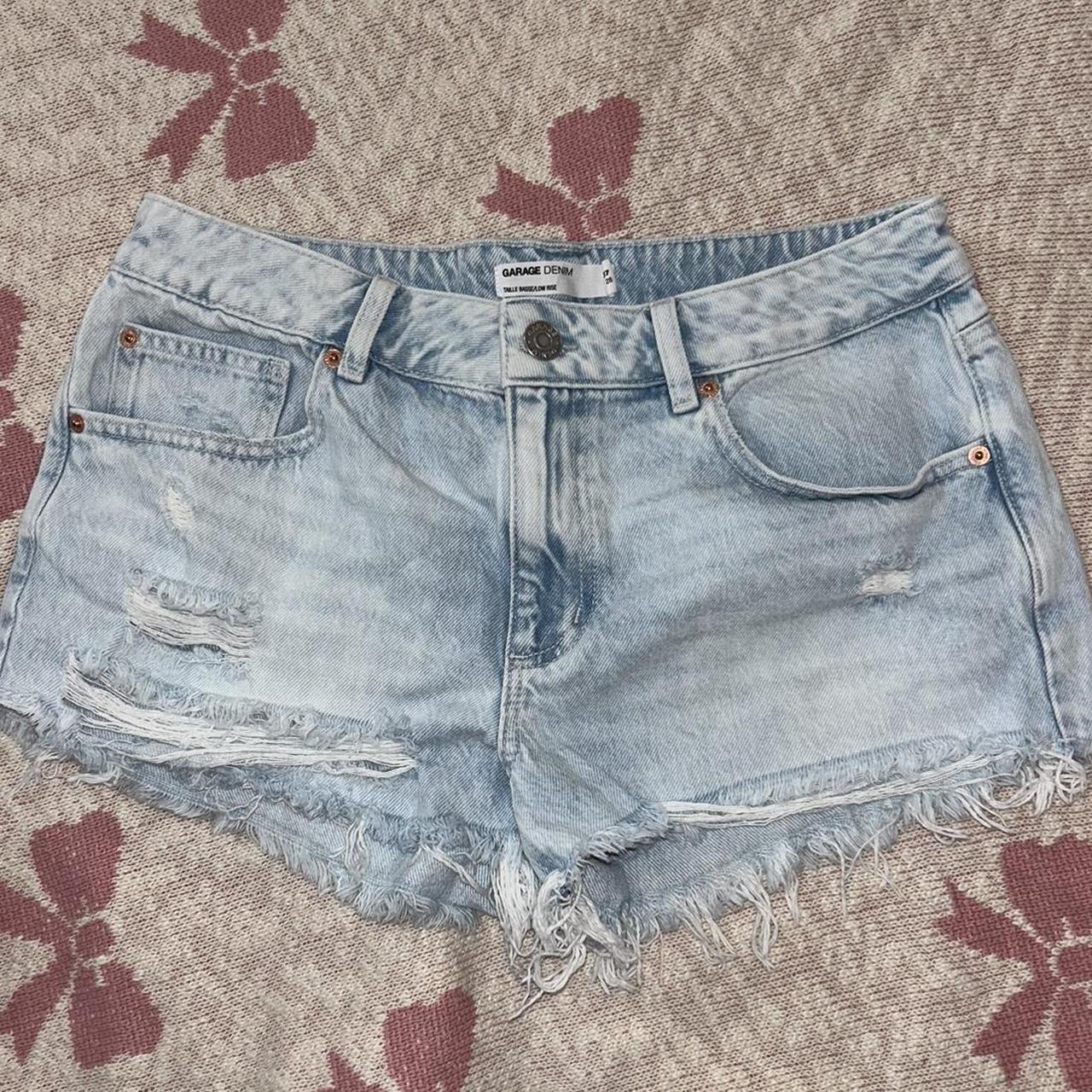 Garage low rise denim shorts Taille basse/Low... | Depop
