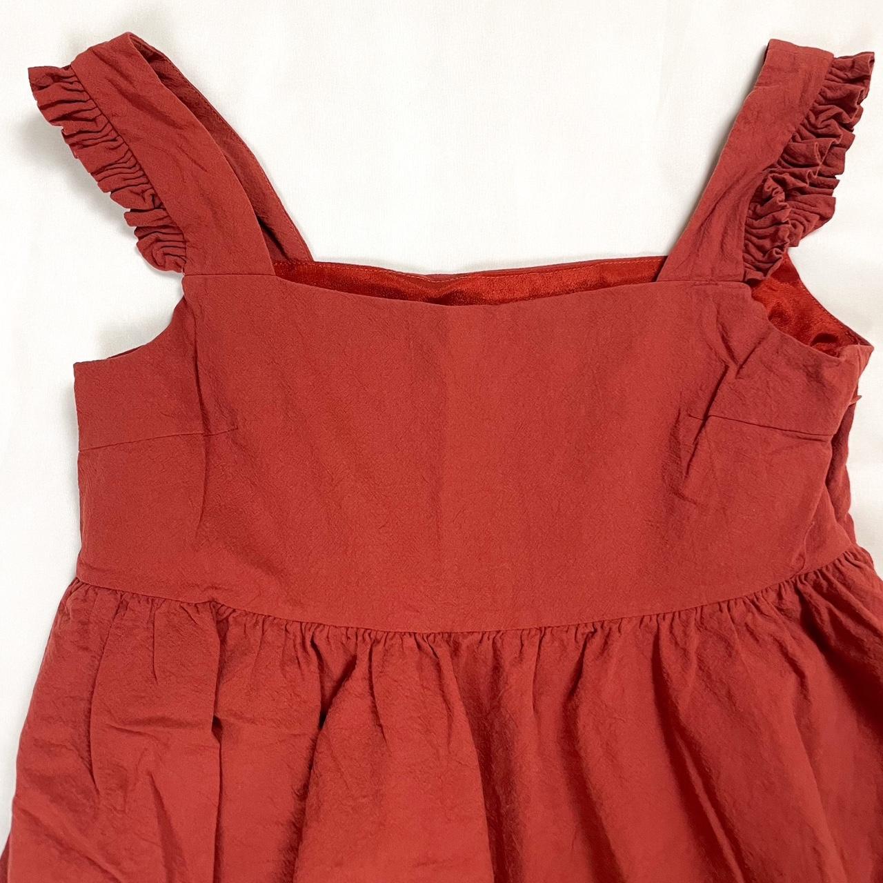 Red baby doll dress with ruffle sleeves 🌹 Only worn... - Depop