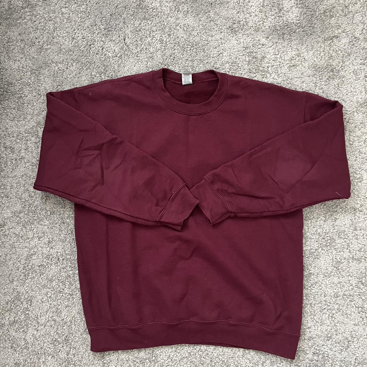 Gildan Maroon crewneck Size L Nice plain crewneck... - Depop