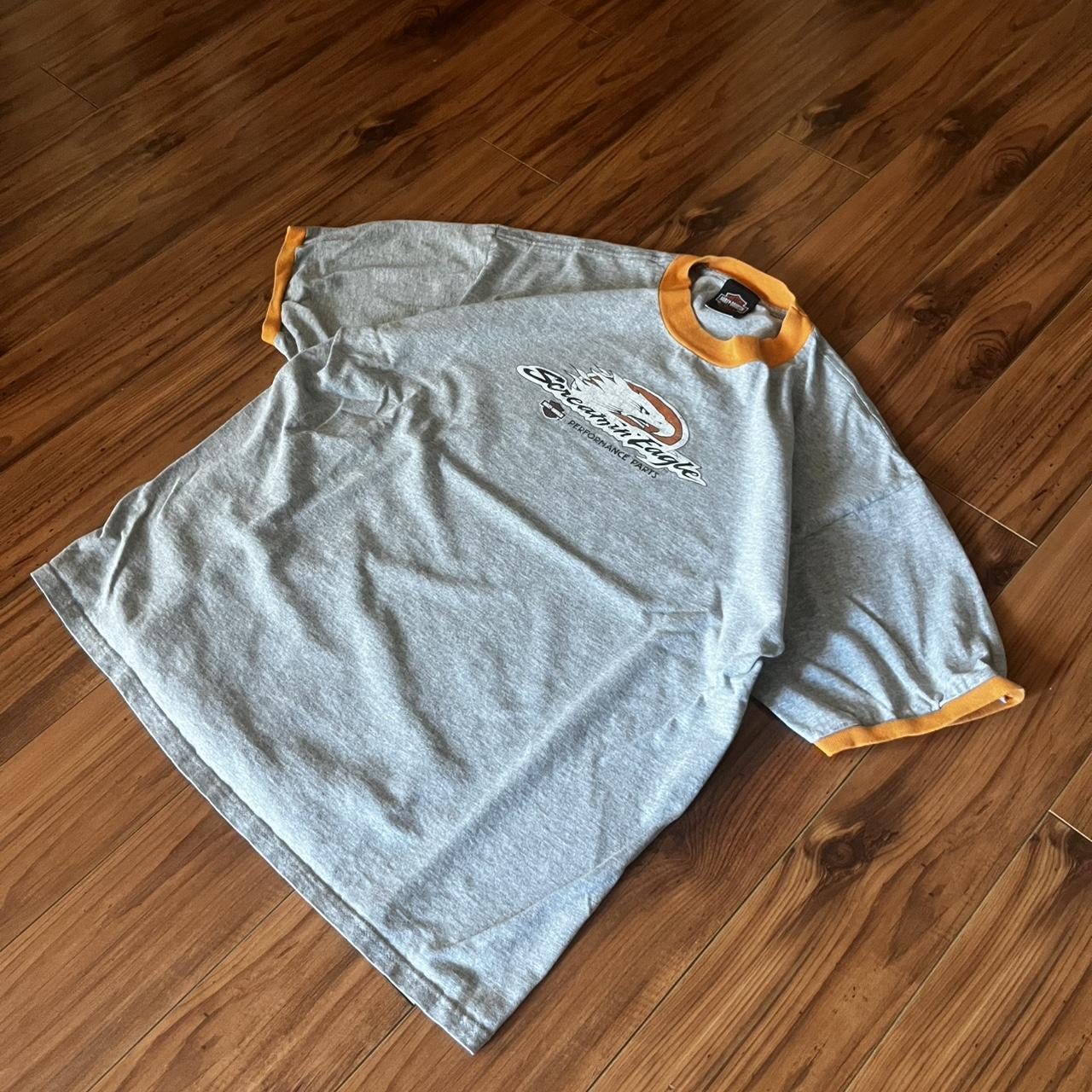 2000s Grey Harley Davidson Ringer Tee Size XL but... | Depop